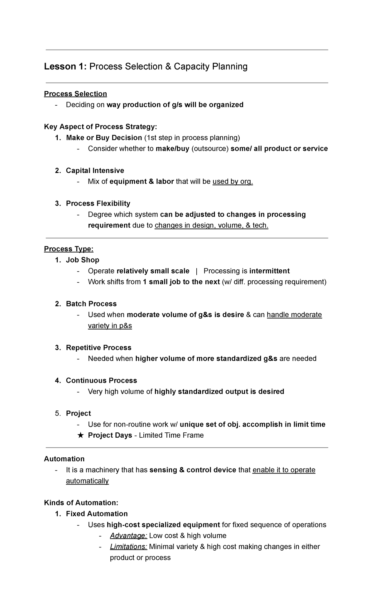 Process Selection - Make or Buy Decision (1st step in process planning ...