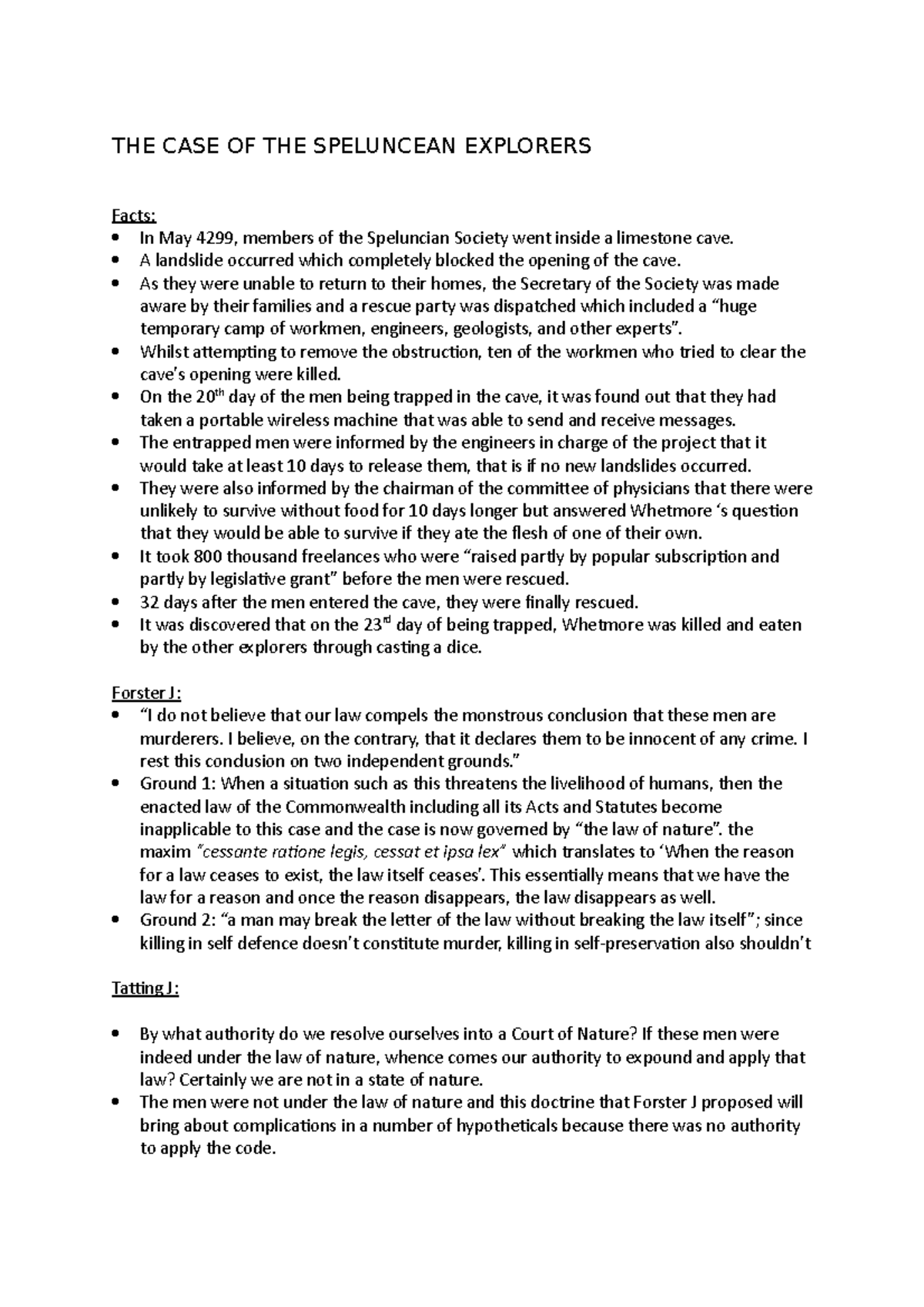 THE CASE OF THE Speluncean Explorers - THE CASE OF THE SPELUNCEAN ...