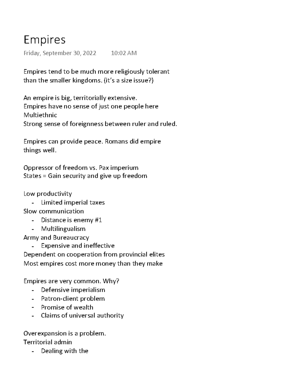 Empires - Jon Felt - Empires tend to be much more religiously tolerant ...