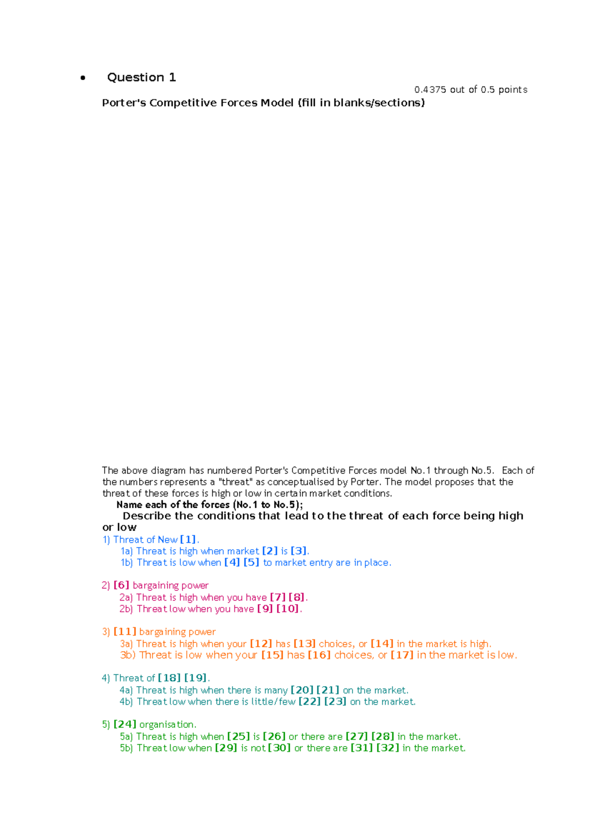 Worksheet 12 - Question 1 0 out of 0 points Porter's Competitive Forces ...