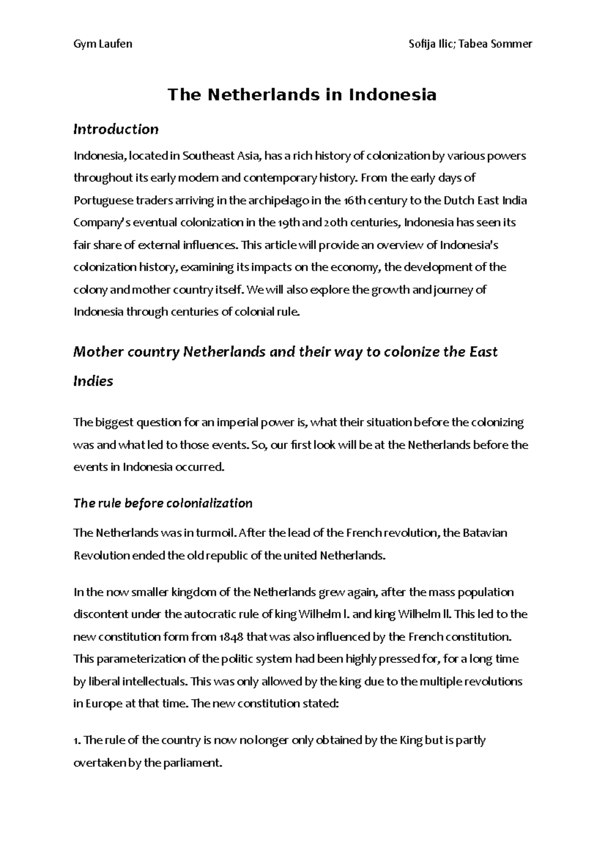 Indonesia Handout - The Netherlands in Indonesia Introduction Indonesia ...