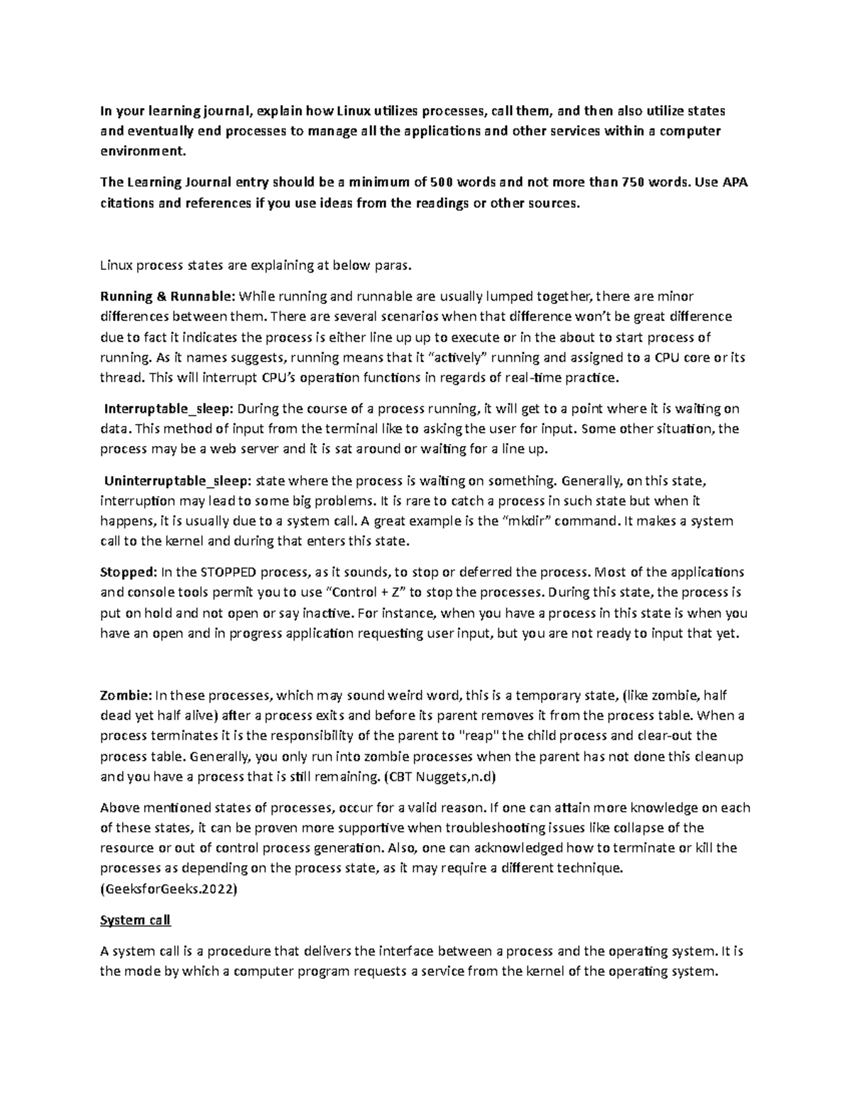 LJ unit02 CS2301 - In your learning journal, explain how Linux utilizes ...