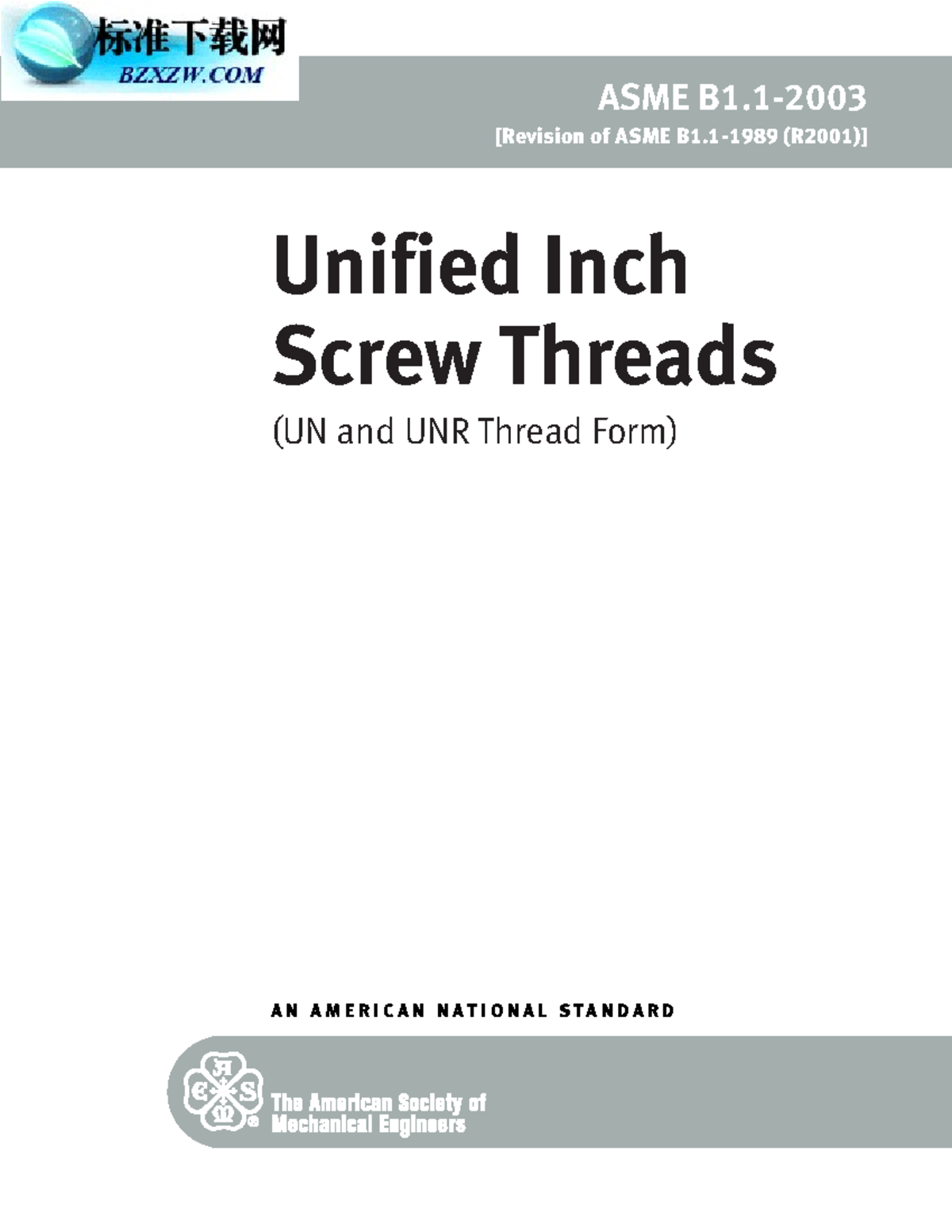 ASME B1.1 2003 - A N A M E R I C A N N A T I O N A L S T A N D A R D ...