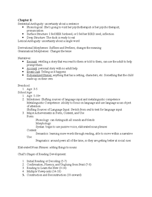 Normal Speech Final Review - Normal Speech and Language Development ...