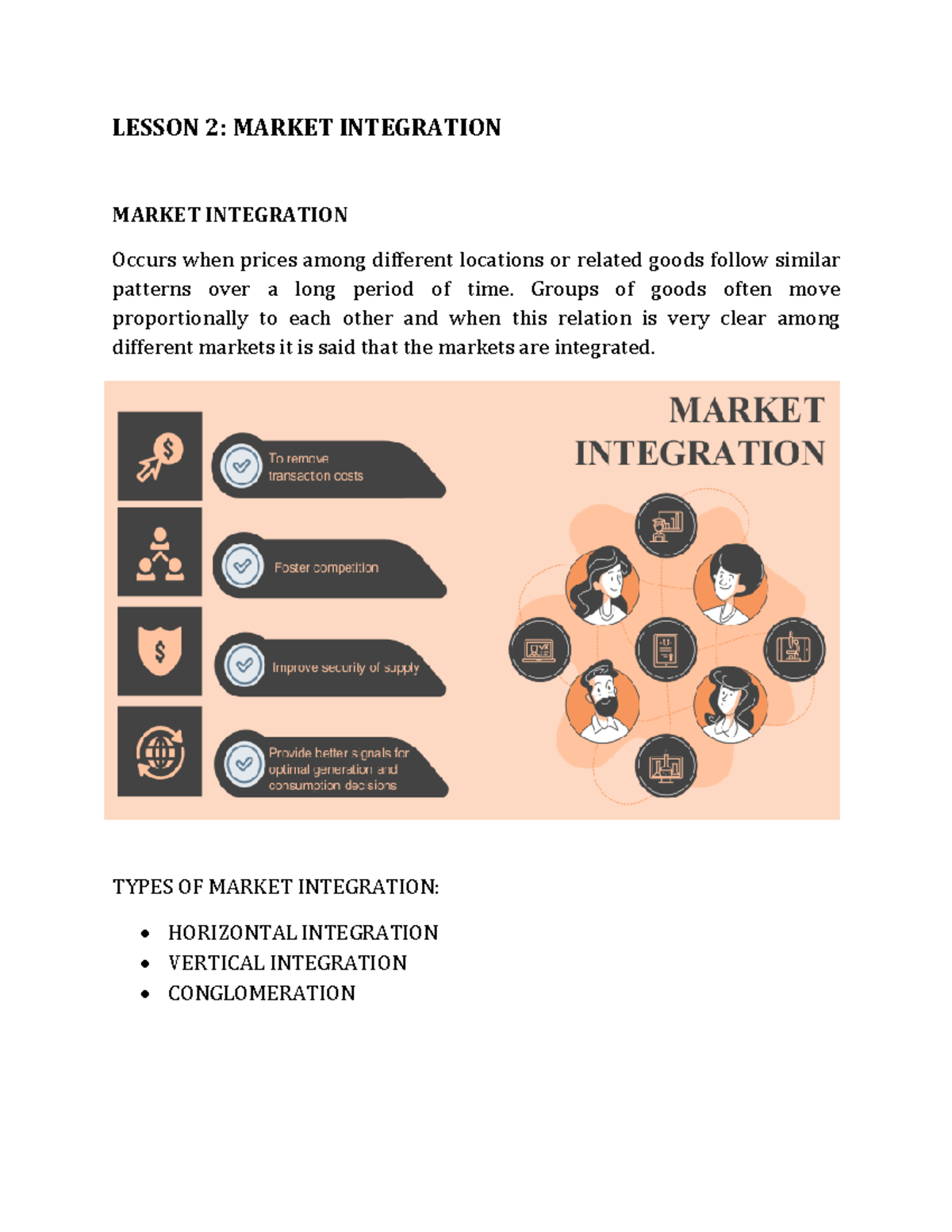 Lesson 2 Market Integration - Contemporary Worl - WMSU - Studocu