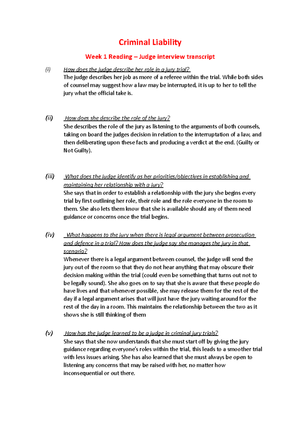 Criminal Liability - Criminal Liability Week 1 Reading – Judge ...