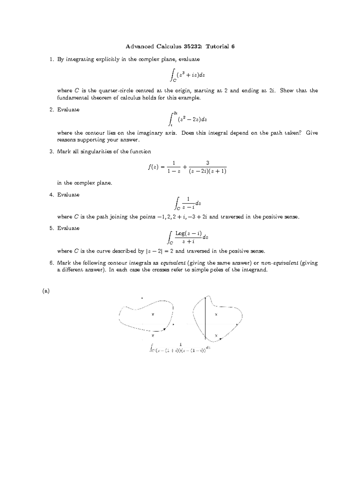 Tutorial 6 - tute 6 - Advanced Calculus 35232: Tutorial 6 By ...