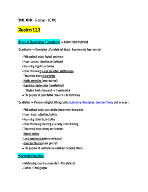 Chapter 8 Research Notes - Chapter 8: Clarifying Quantitative Research ...