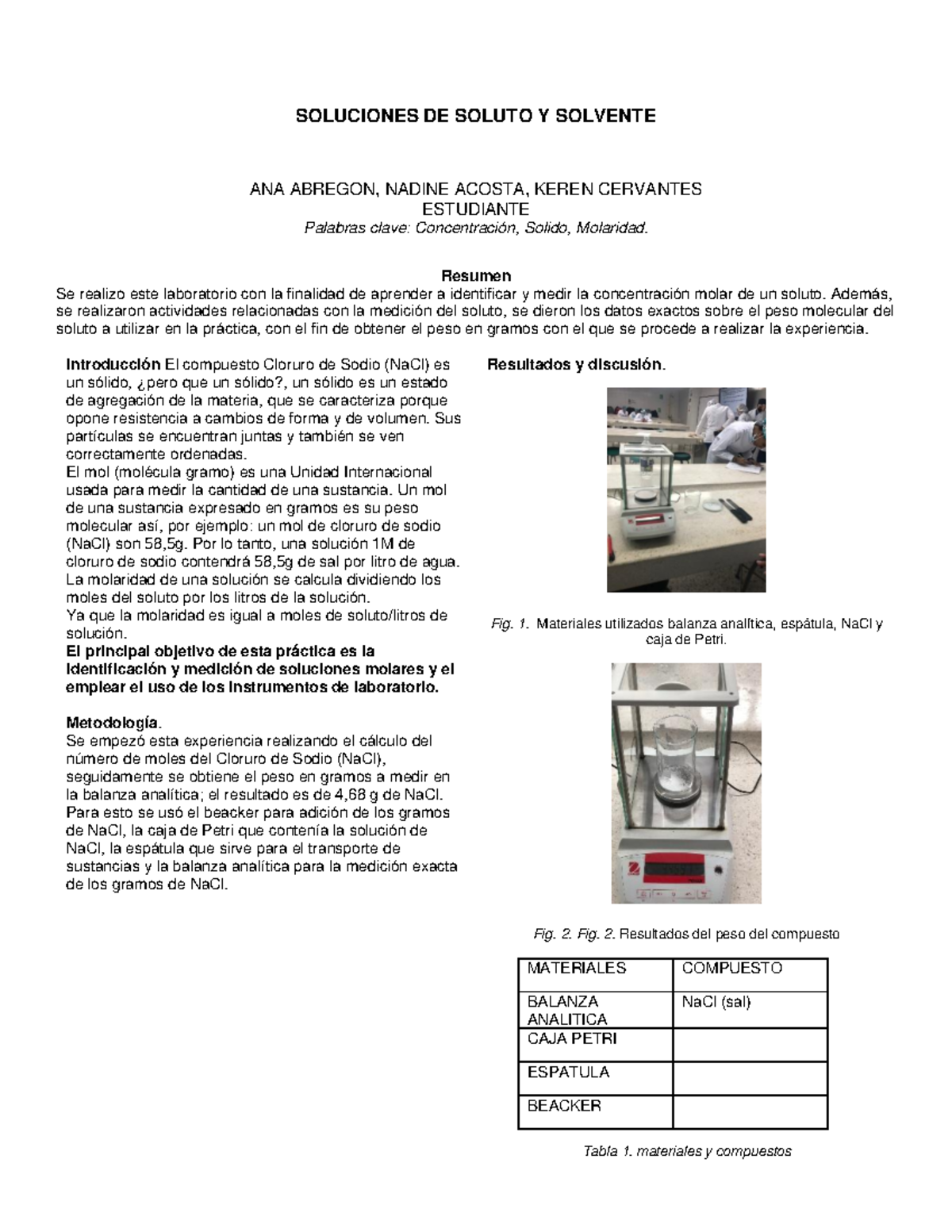 Modelo Informe De Soluciones De Soluto Y Solvente Soluciones De Soluto Y Solvente Ana Abregon