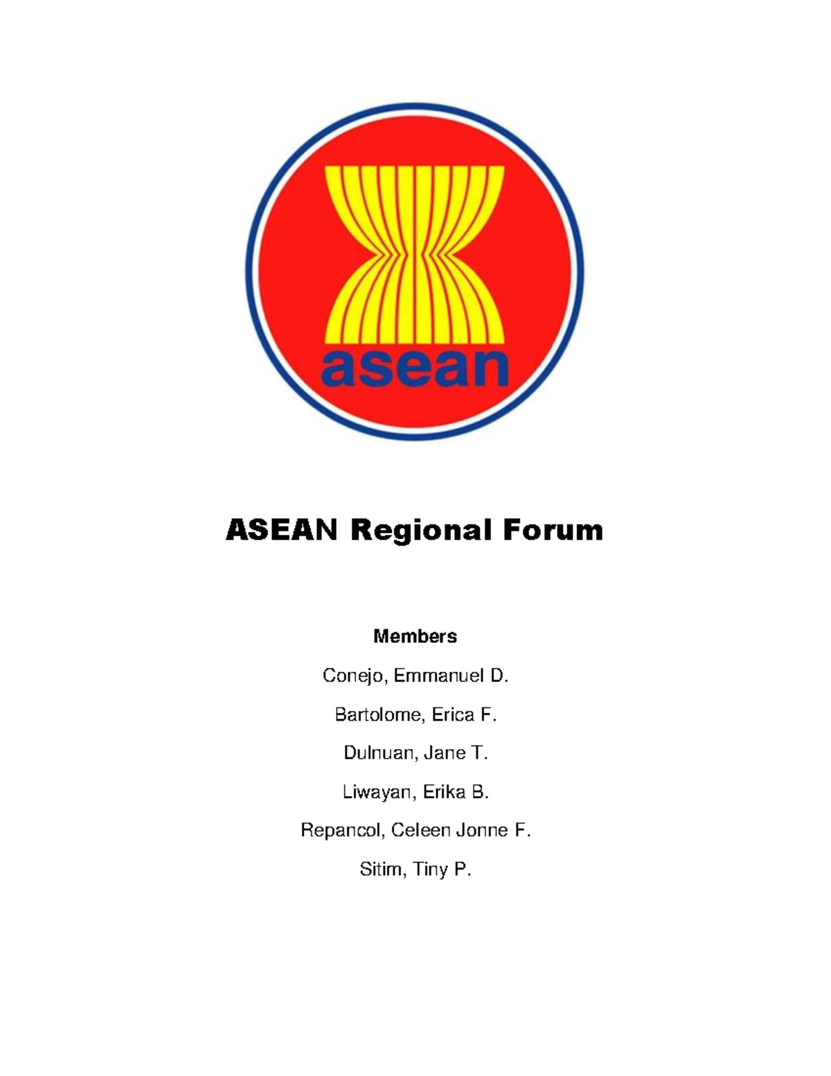 Asean Regional Forum - DCHUGVJNYRS - ASEAN Regional Forum Members ...