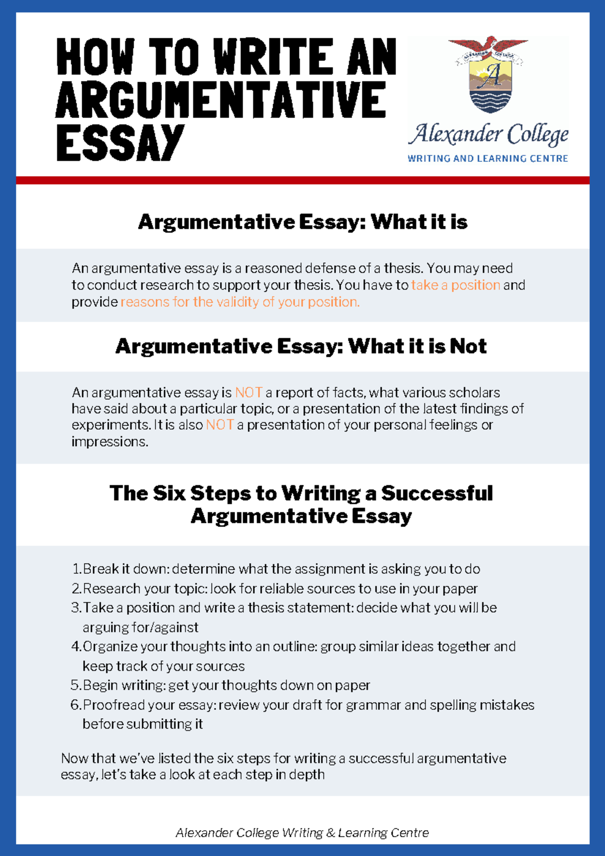 Writing an argumentative essay - Argumentative Essay: What it is Break ...