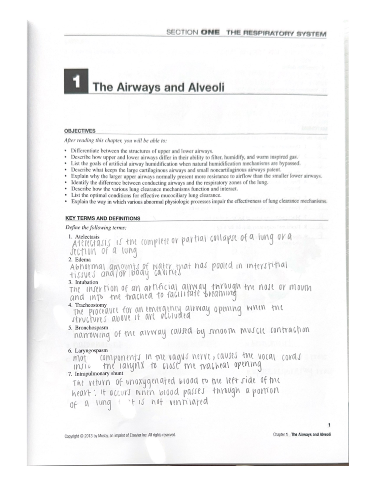 Beachey ch. 1 workbook - Kailey Ward - RESP 3111 - Studocu