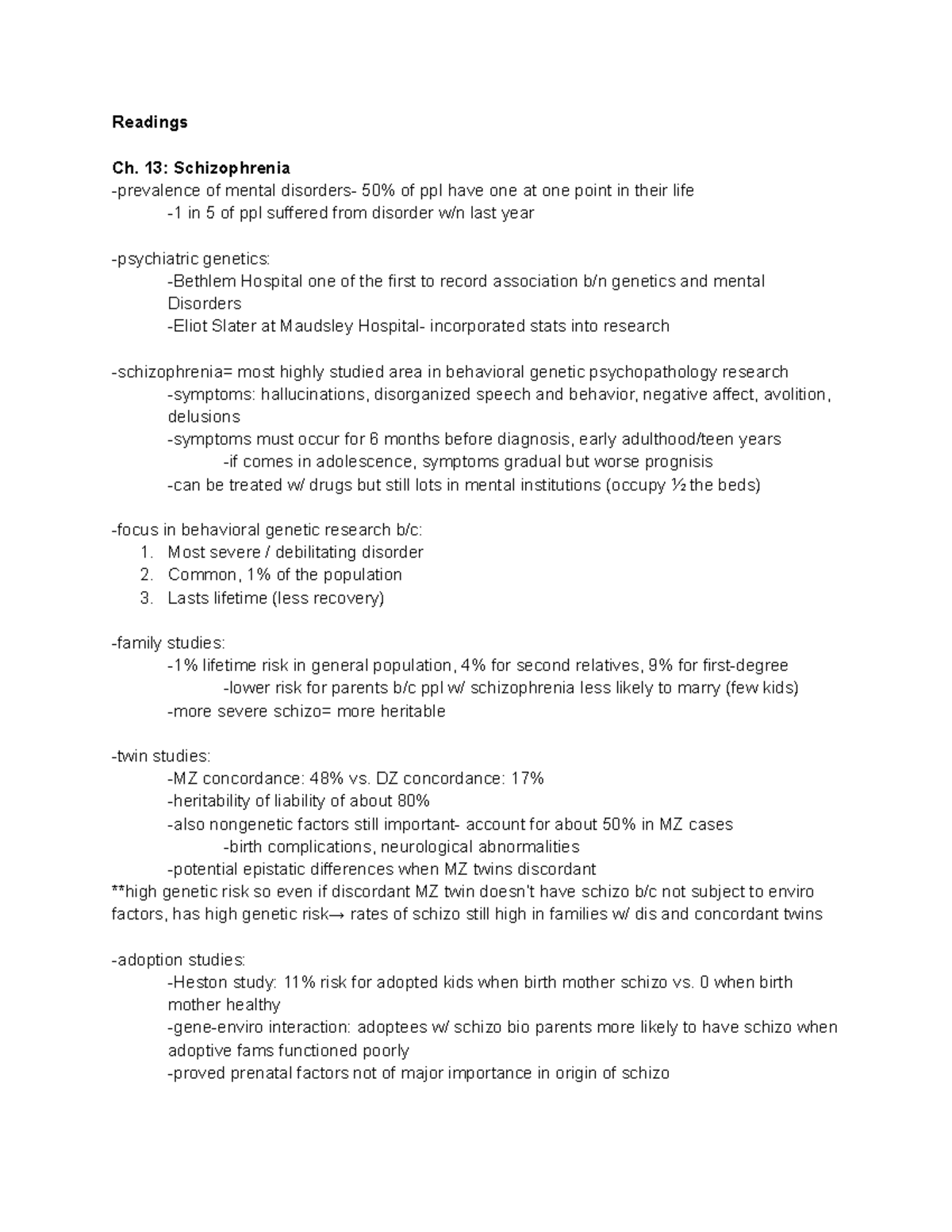 Readings Ch 13 - PSYC-438: Behavioral Genetics Professor: Laura Baker ...