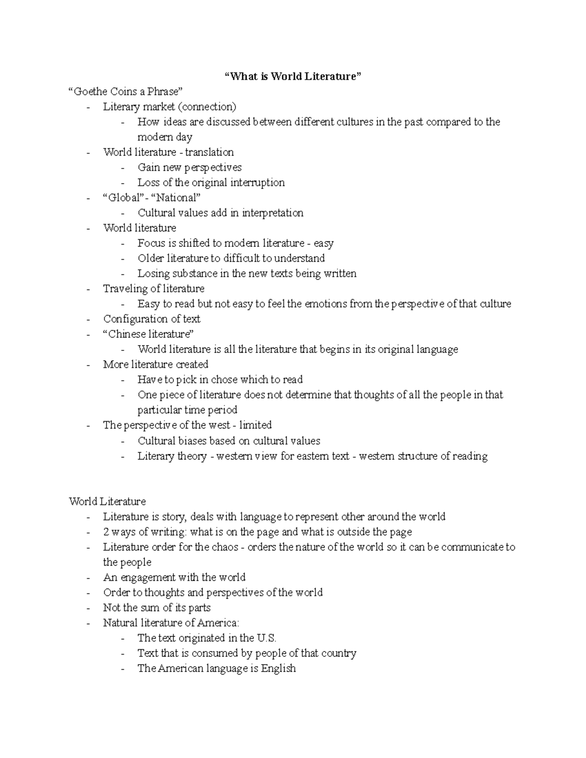 Comparative Lit - What is world Literature - 1 11 - “What is World ...
