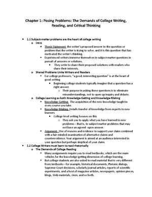 Chapter 6 English - Chapter 6: Reading Rhetorically- The Writer as ...