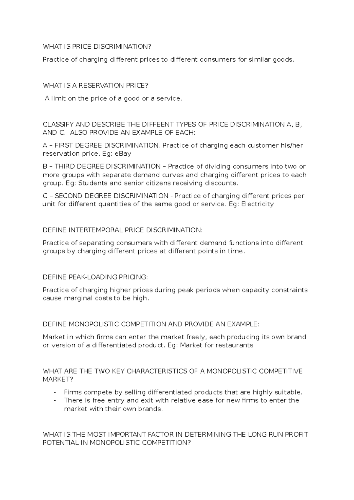 CHAPTER 11 AND 12 - WHAT IS PRICE DISCRIMINATION? Practice of charging ...