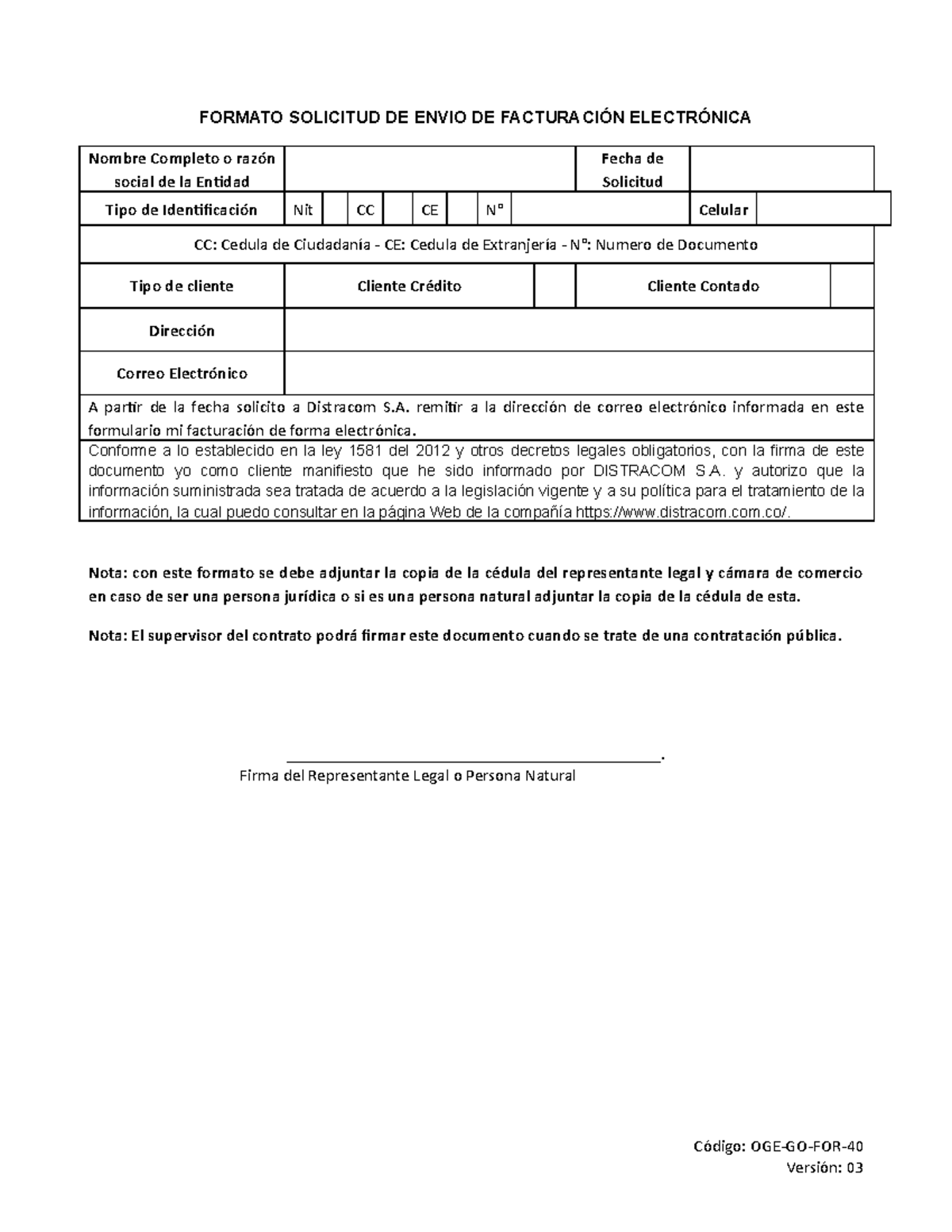 OGE-GO-FOR-40 - Formato Facturación Electrónica - FORMATO SOLICITUD DE ...