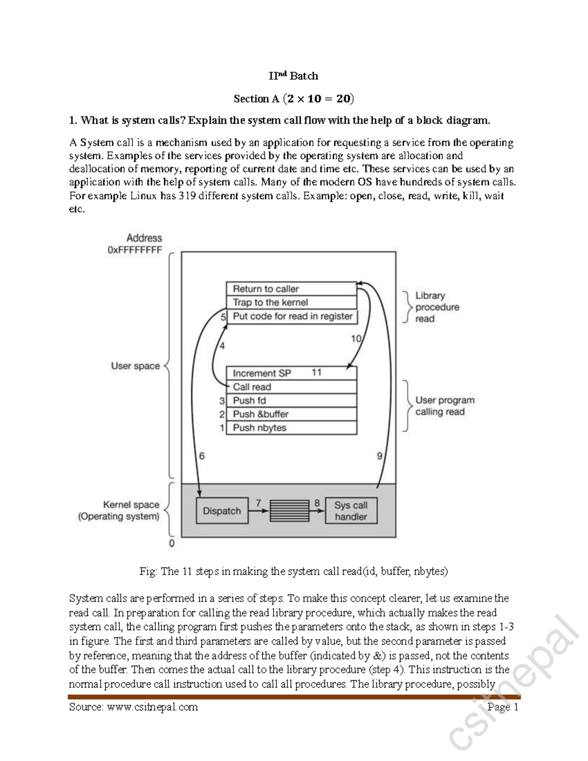 2nd batch - Summary Operating System Concepts - Source: csitnepal Page ...