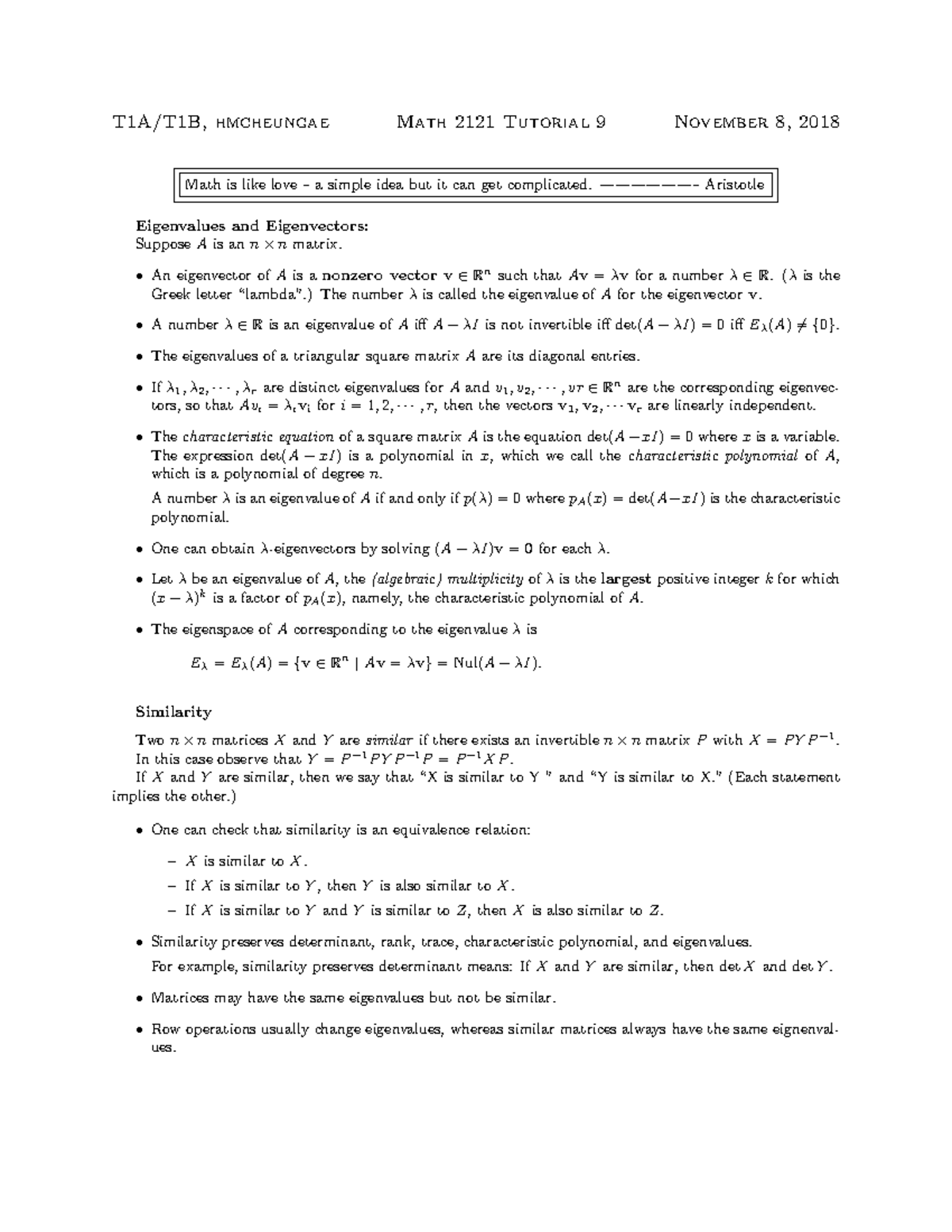 Math 2121 Tutorial 9 - Cheung Ho Man - hmcheungae Math 2121 Tutorial 9 ...