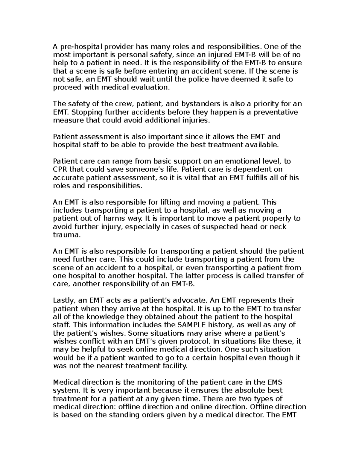 EMT Basic Week 2 Notes. Learn how to become an EMT - A pre-hospital ...