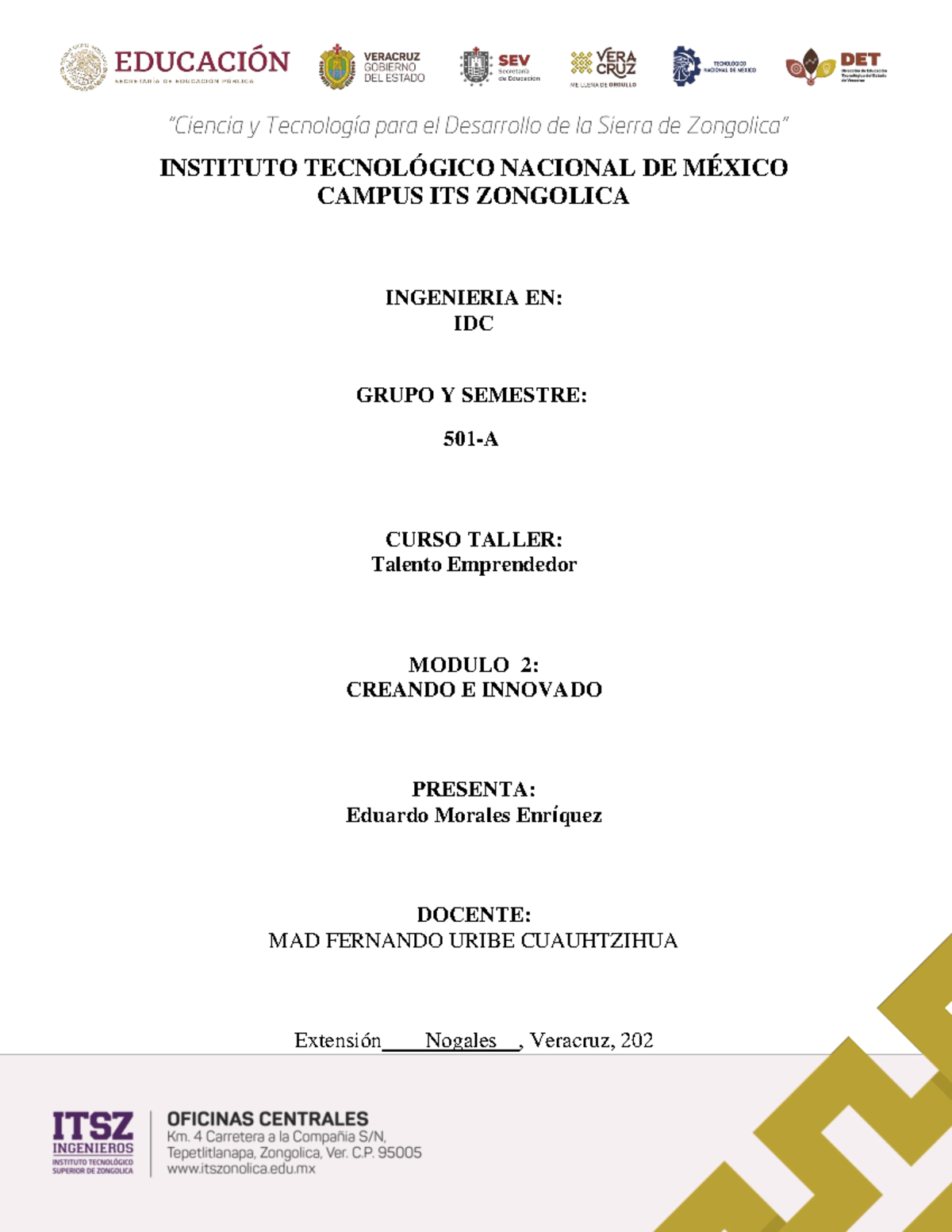 Actividad 1. Modulo 2. Creando e innovado parte 1 - INSTITUTO ...