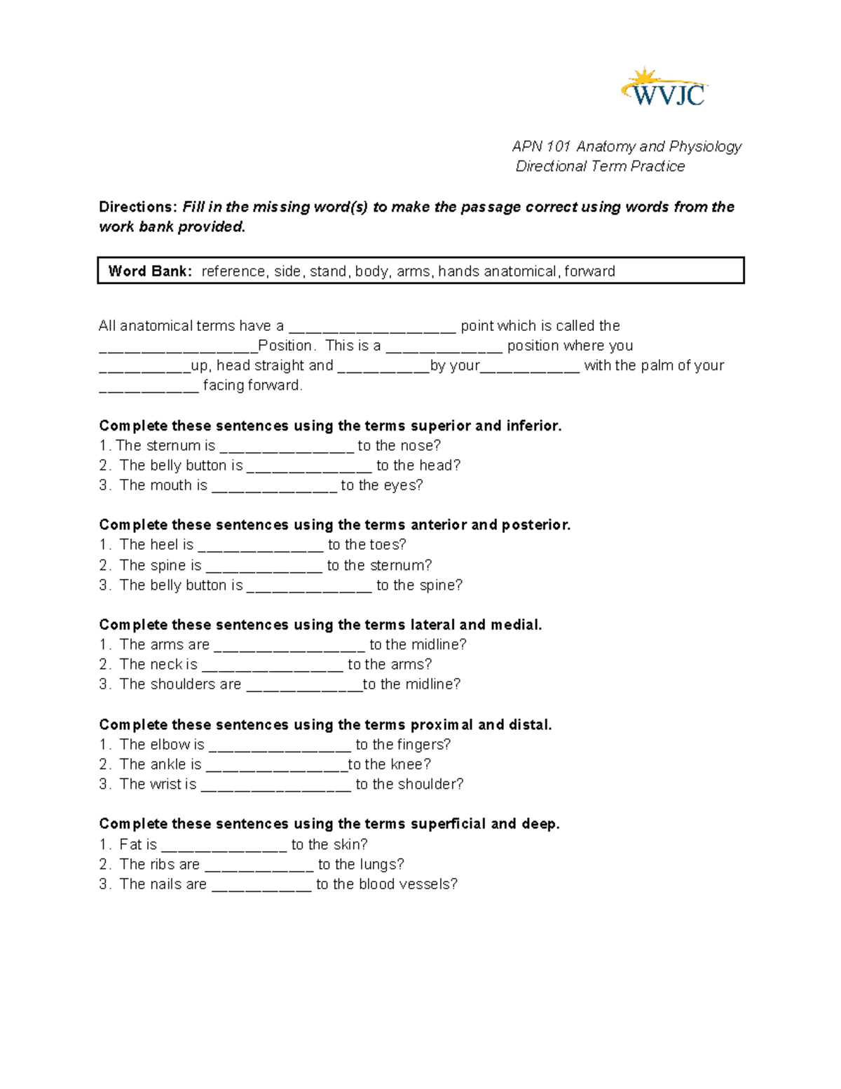 APN 101 Week one Term writing assignment - APN 101 Anatomy and ...