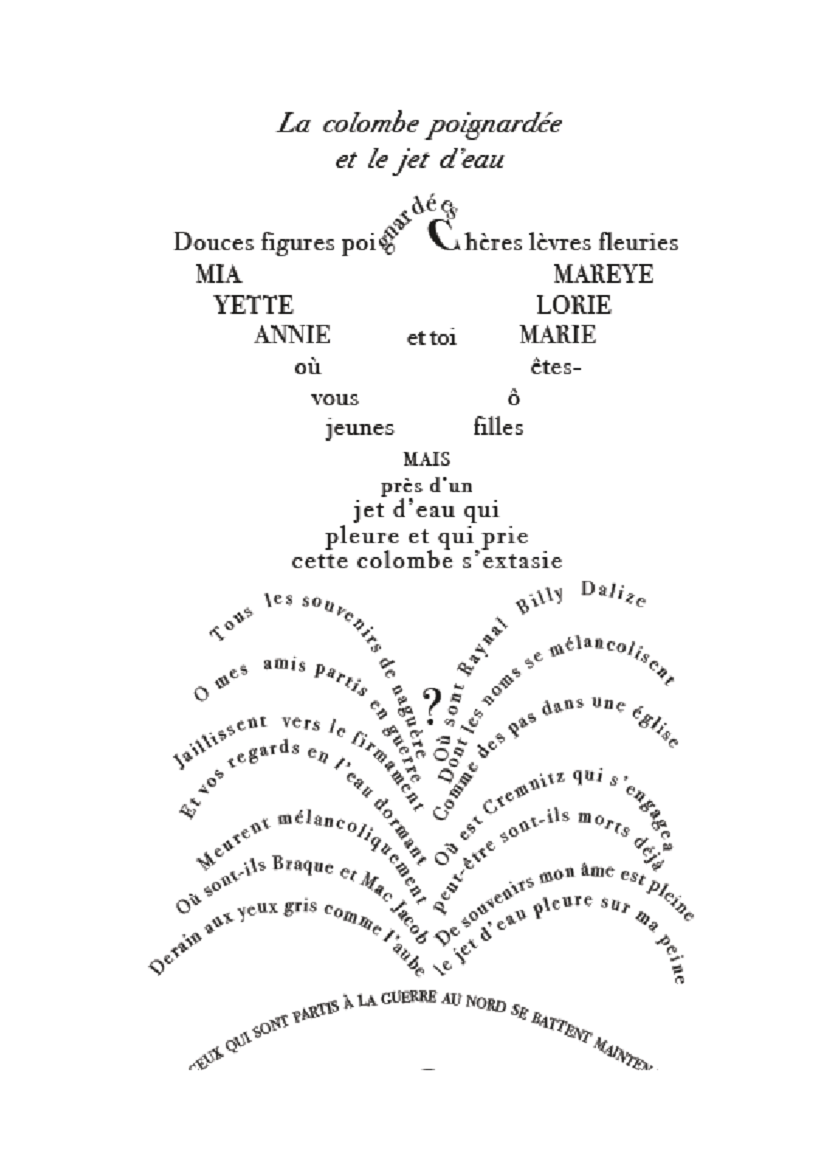 Calligrammes texte - Bac de français - Studocu