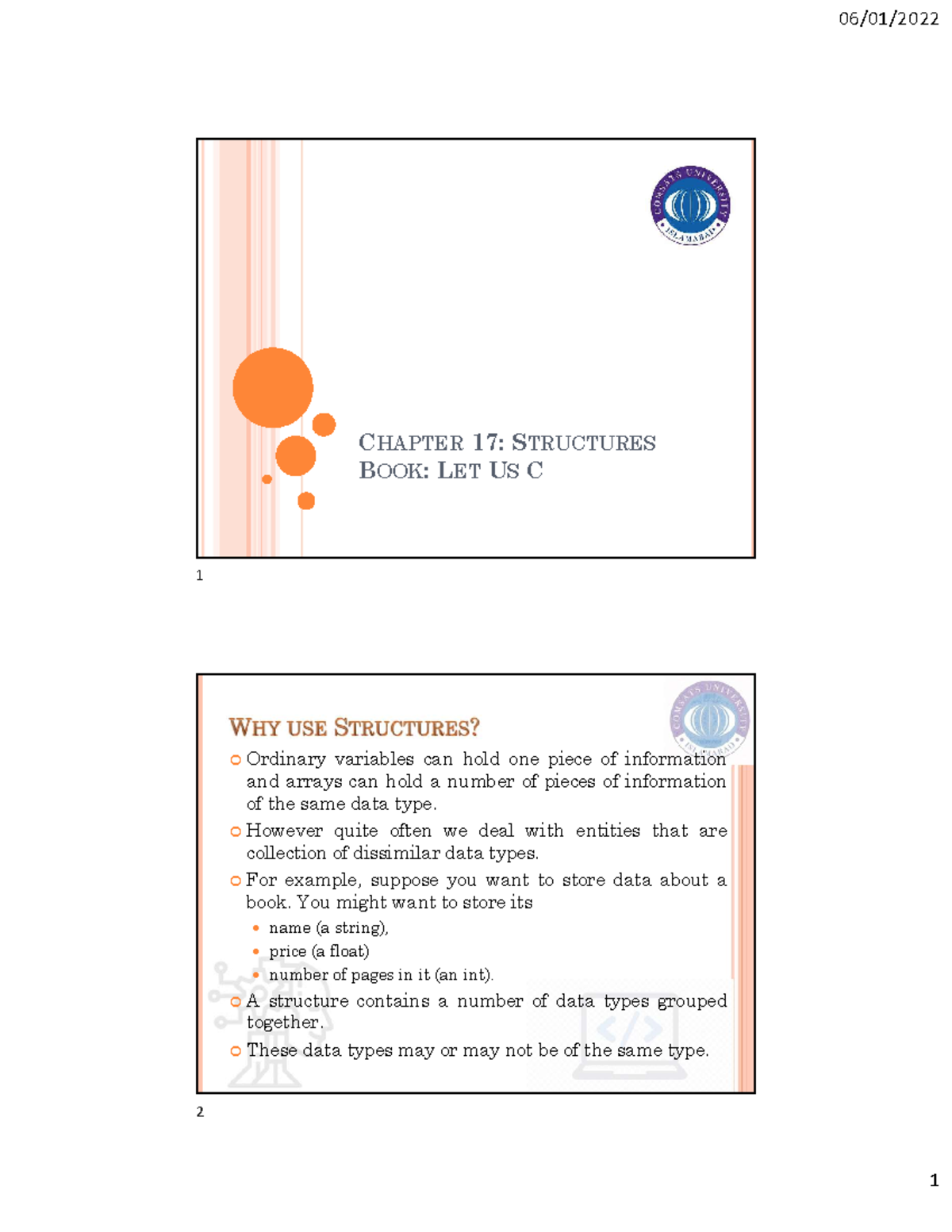 Lec 23 Structures - CHAPTER17: STRUCTURES BOOK: LETUSC Ordinary ...