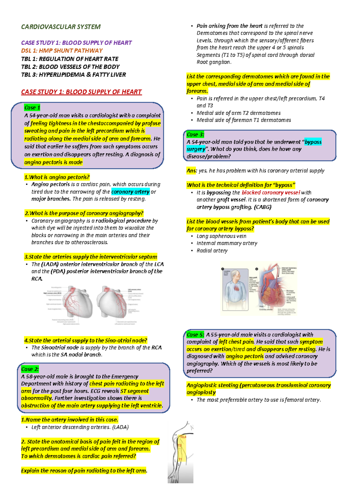 Cvs 230210 234507 - Lecture notes - CARDIOVASCULAR SYSTEM CASE STUDY 1 ...