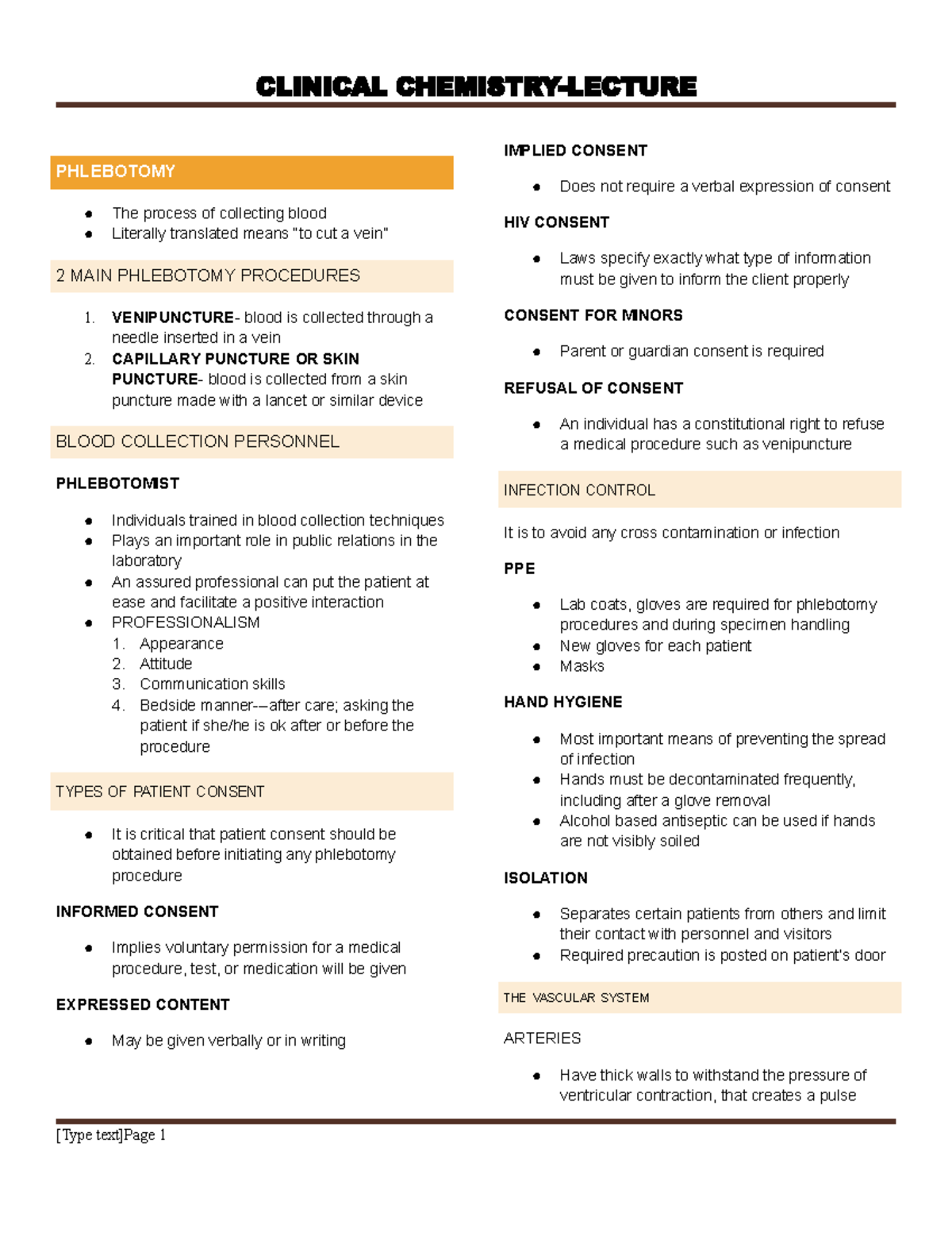 CC1-LEC- Phleb - PHLEBOTOMY The process of collecting blood Literally ...