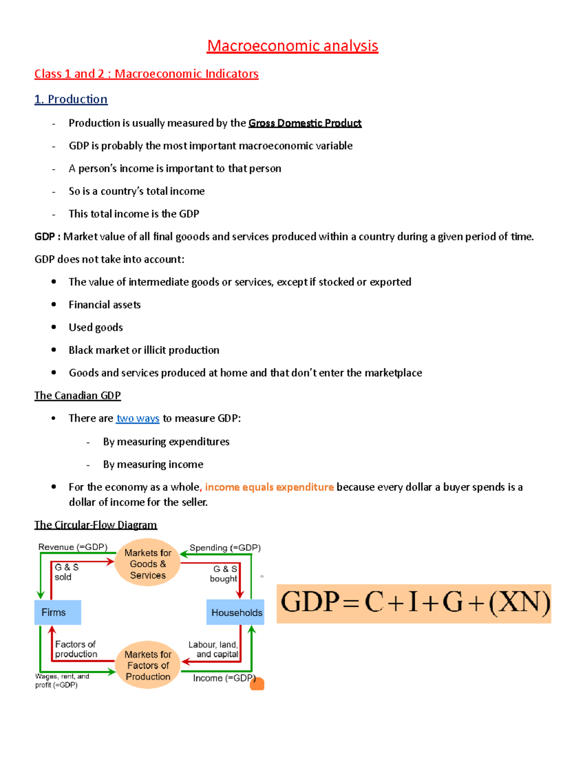 Macroeconomic analysis - Macroeconomic analysis Class 1 and 2 ...