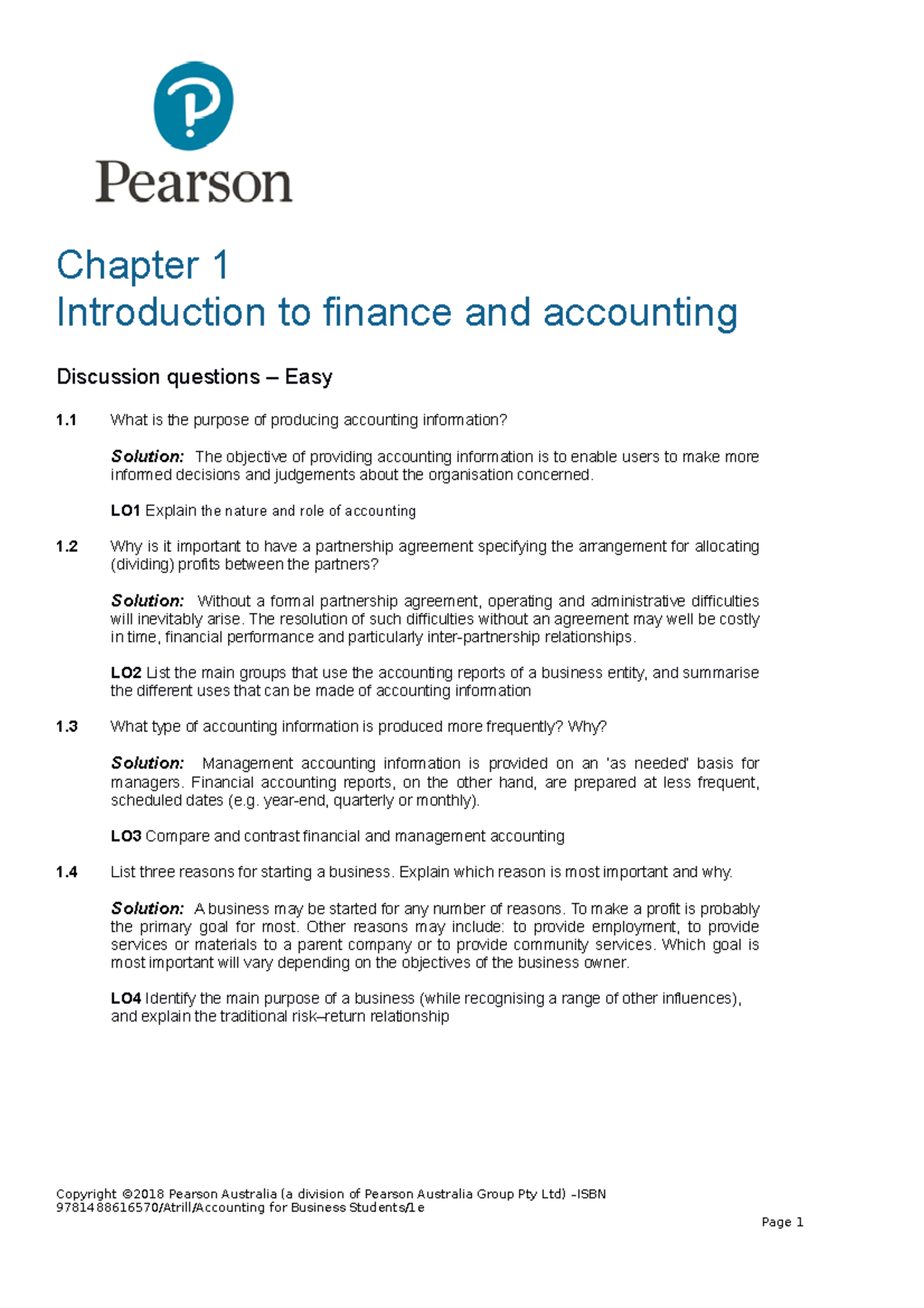 accounting business and society chapter 1 testbank - Chapter 1 ...