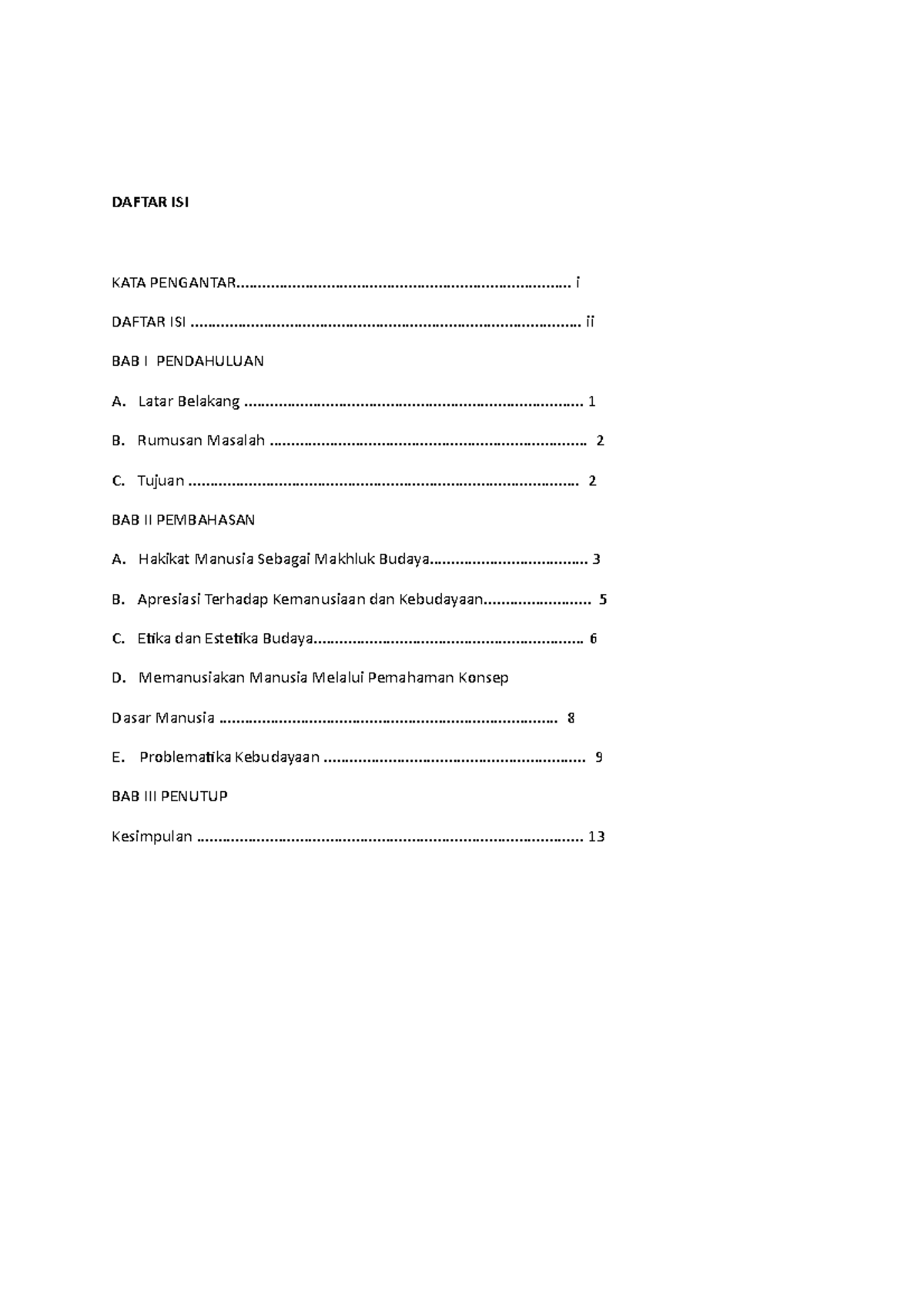 Bahan Makalah - DAFTAR ISI KATA - Studocu