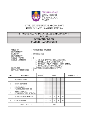 Lab 4 - TITLE: DEFLECTION OF SIMPLY SUPPORTED AND CANTILEVER BEAMS 1 ...