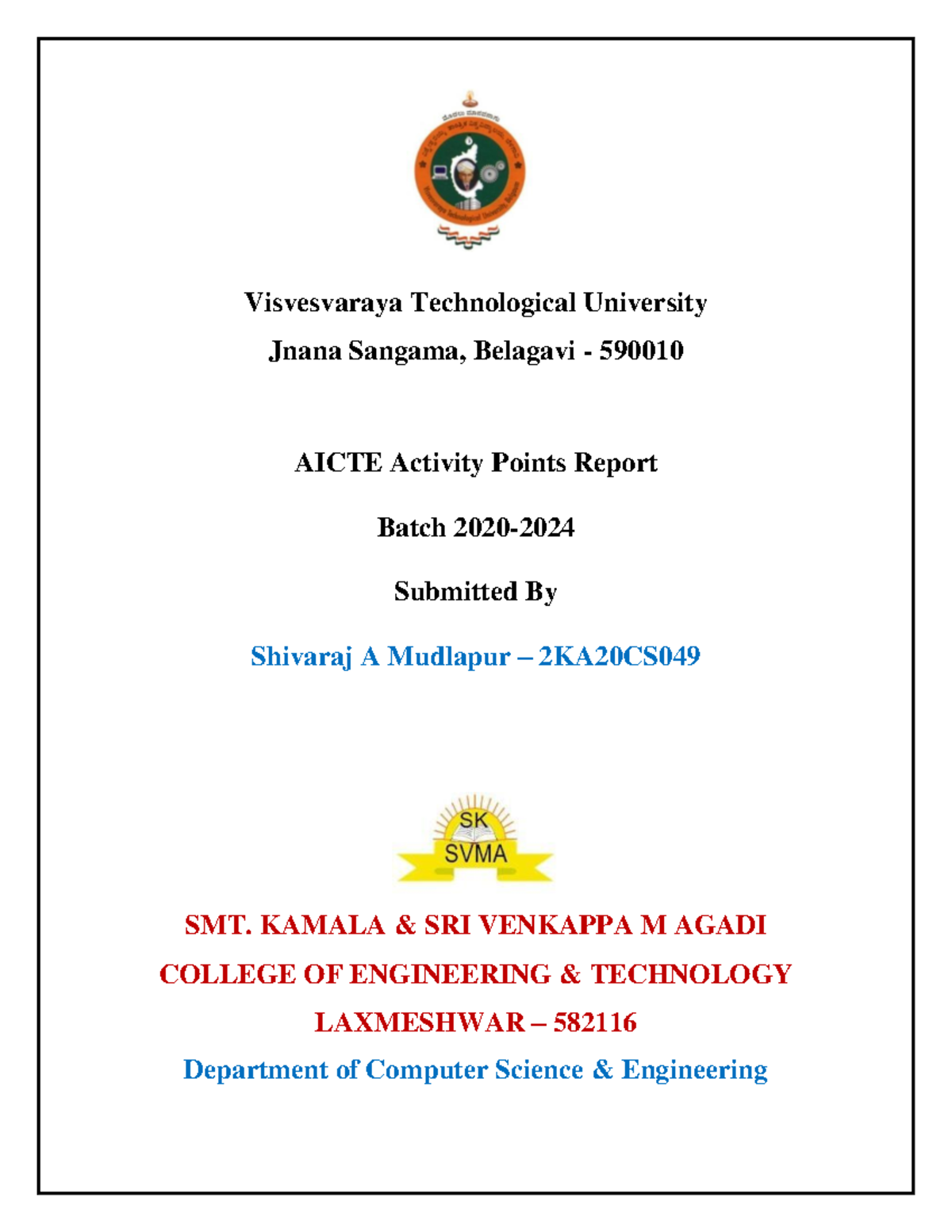 Aicte Report Shivu 1 - Visvesvaraya Technological University Jnana ...