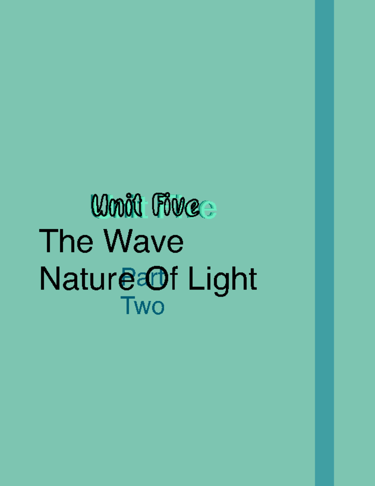 The Wave Nature Of Light Part 3 - Part Two Unit FiveUnit FiveUnit Five ...
