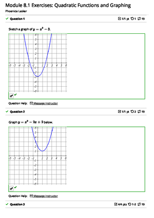 Module 8A.1 Exercises - Complex Numbers - Module 8A Exercises: Complex Numbers Phoenicia Lasker ...