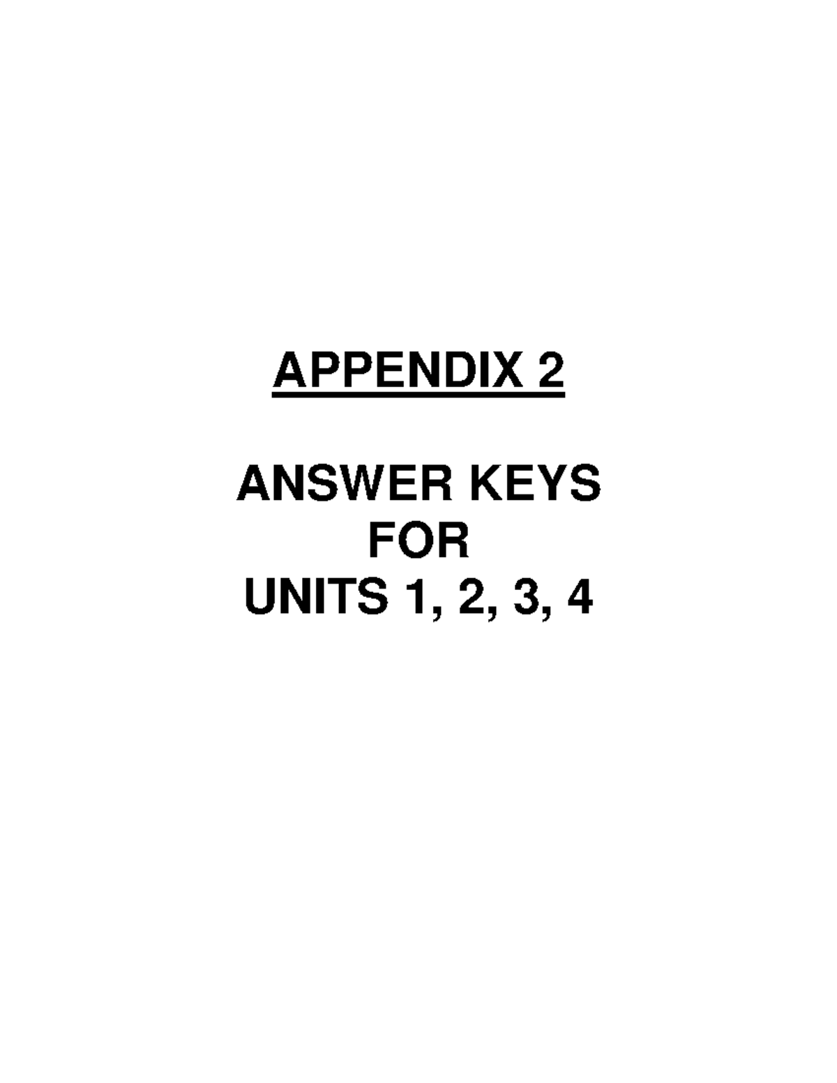 Obrec TSP - Appendix 2 Answer Keys - APPENDIX 2 ANSWER KEYS FOR UNITS 1, 2, 3, 4 UNIT 1 EXERCISE ...