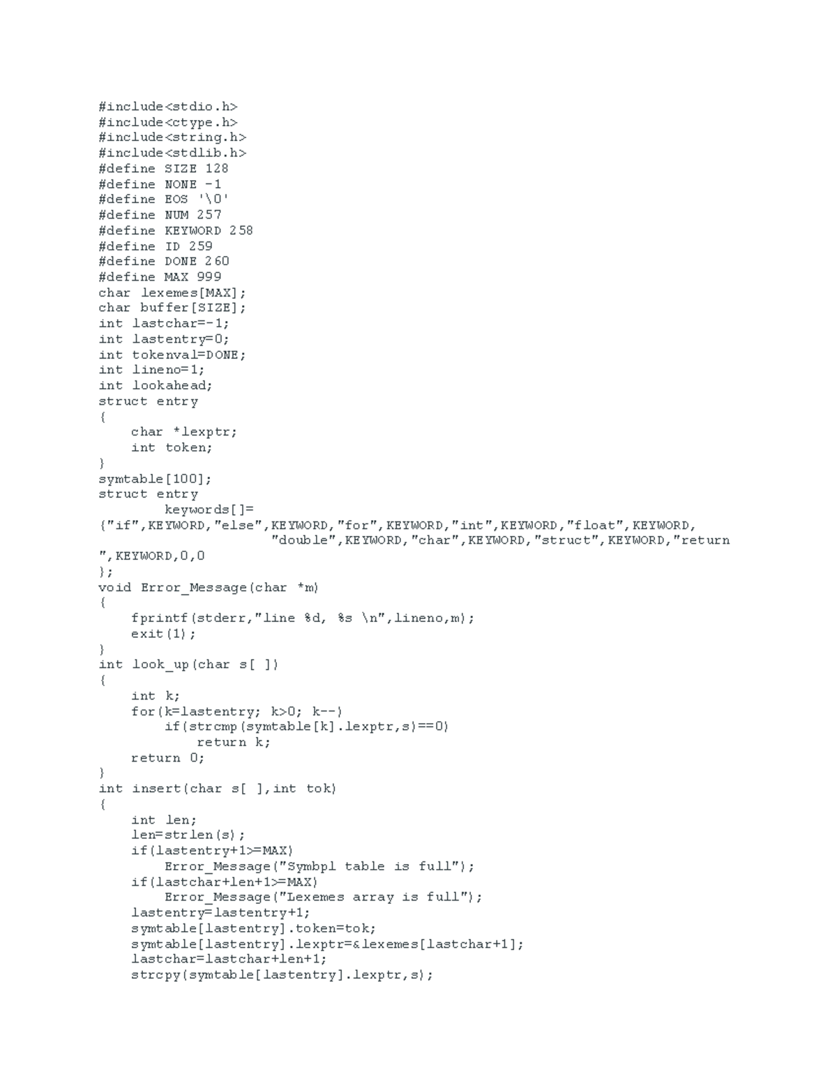 Predictive parser - aassdadasd sdfas d d - #include #include #include #include #define SIZE 128 ...