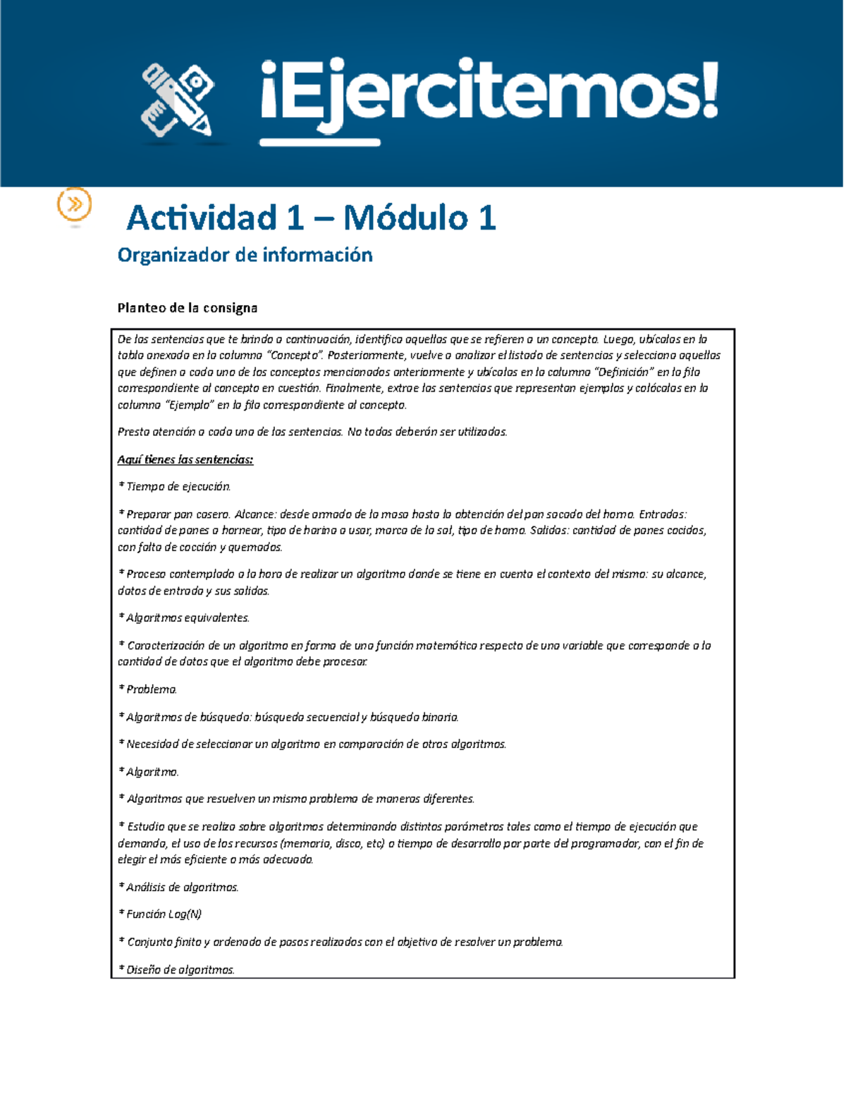 API 1 Algoritmos y Estructuras de Datos - Actividad 1 – Módulo 1 ...