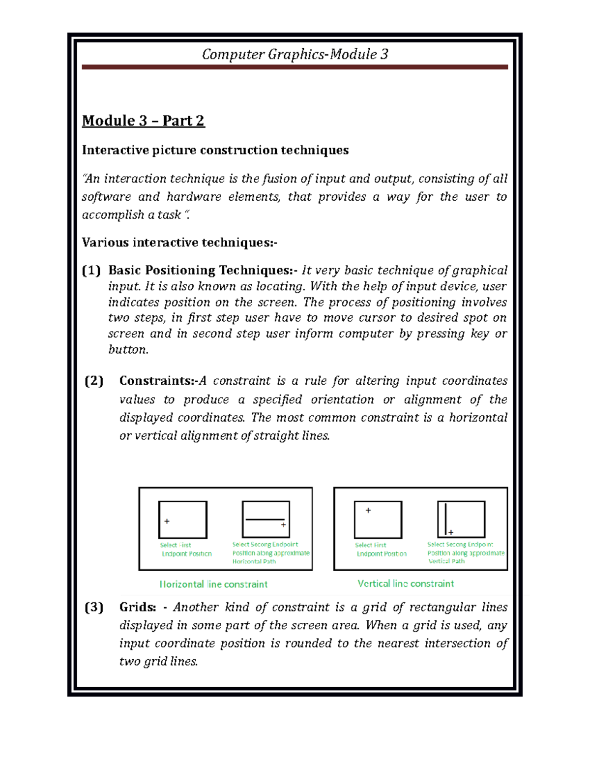 Interactive Picture Construction Techniques - Module 3 – Part 2 ...