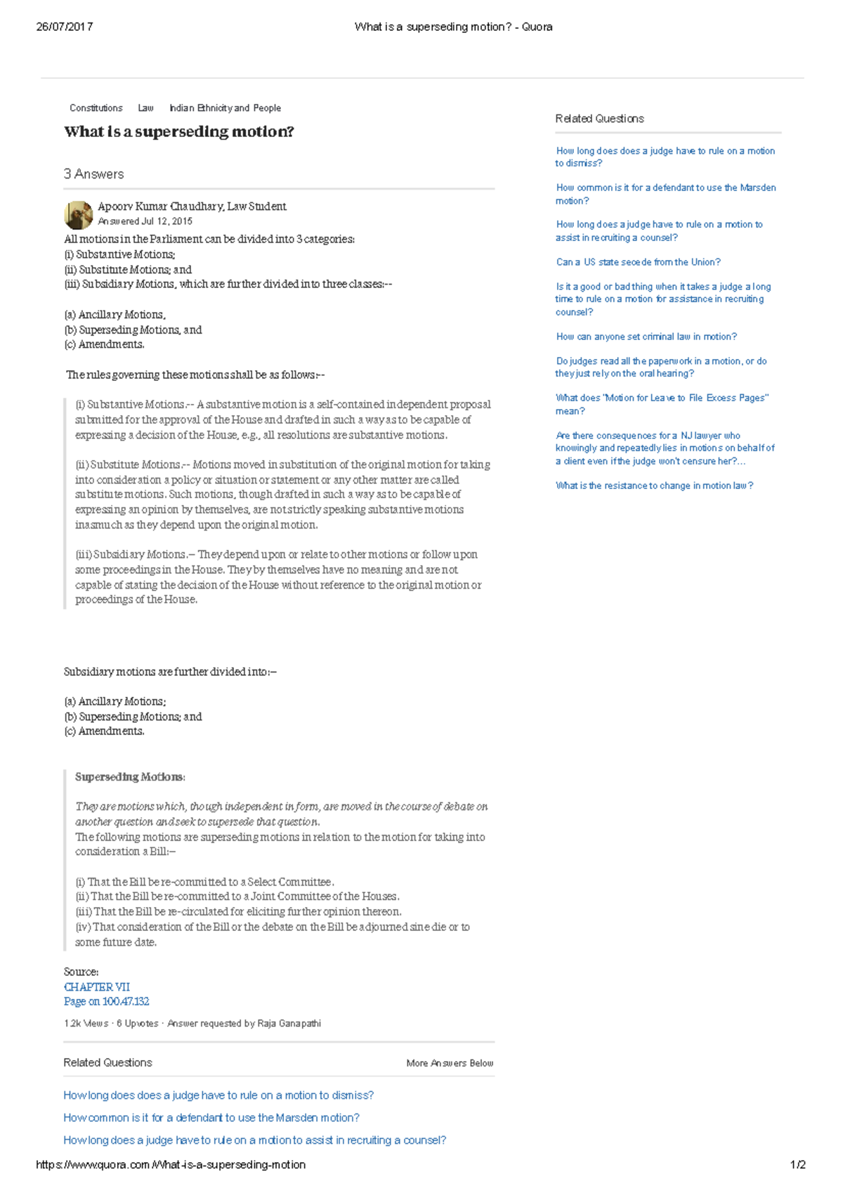 What is a superseding motion - Quora - 26/07/2017 What is a superseding ...