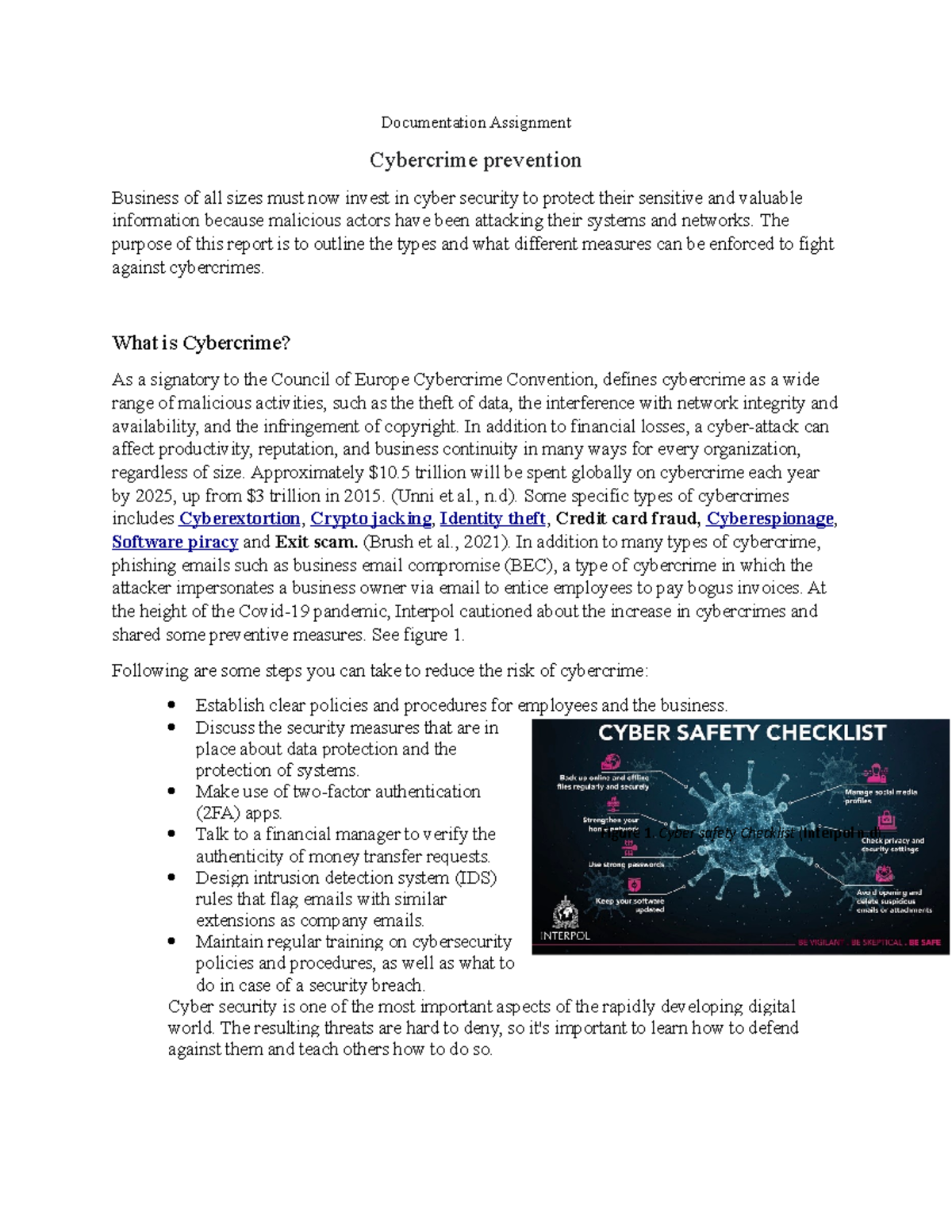 Cybercrime - Documentation Assignment Cybercrime prevention Business of ...