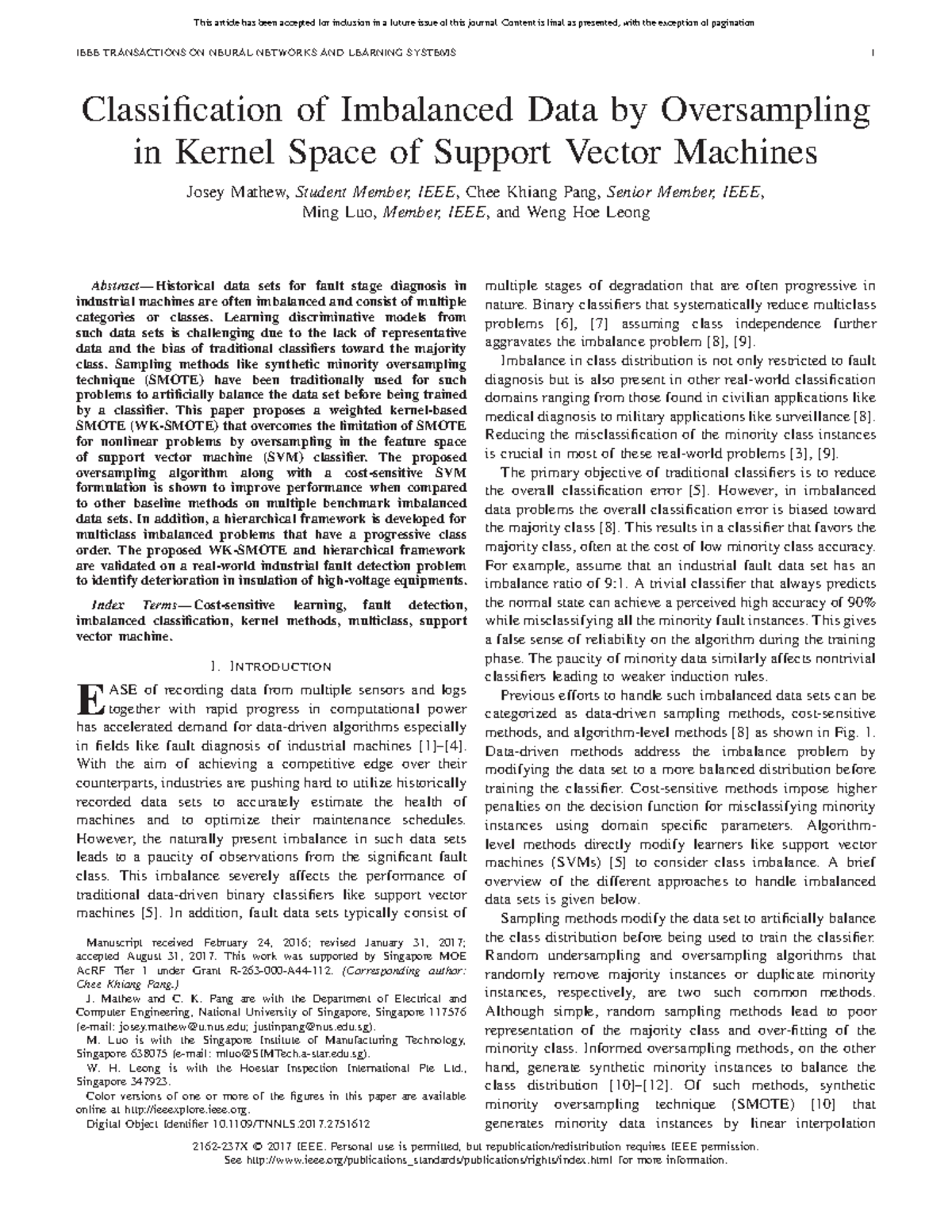 Mathew 2017 - good - IEEE TRANSACTIONS ON NEURAL NETWORKS AND LEARNING ...