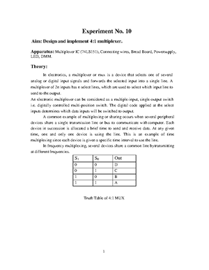 Practical 4 - PRACTICE WORK OF CIRCUITS - 12 Experiment No. 4 Aim ...