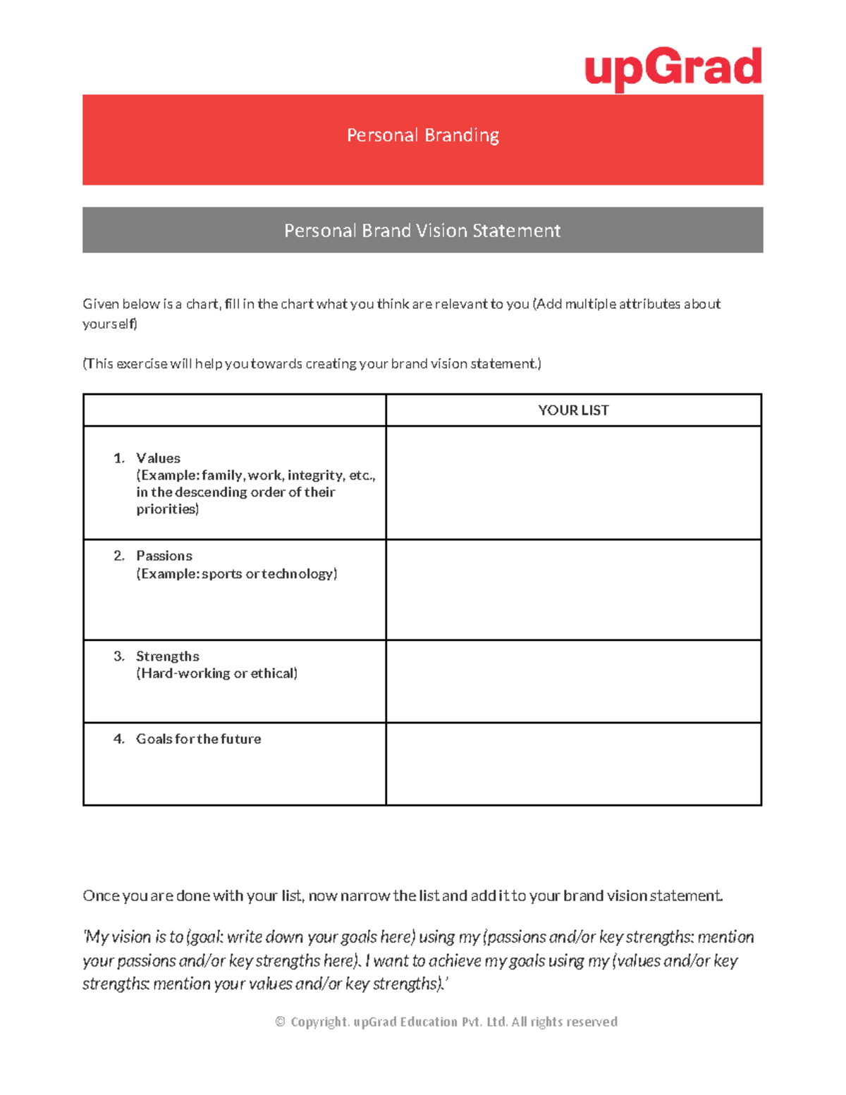 Template 2 - Given below is a chart, fill in the chart what you think ...