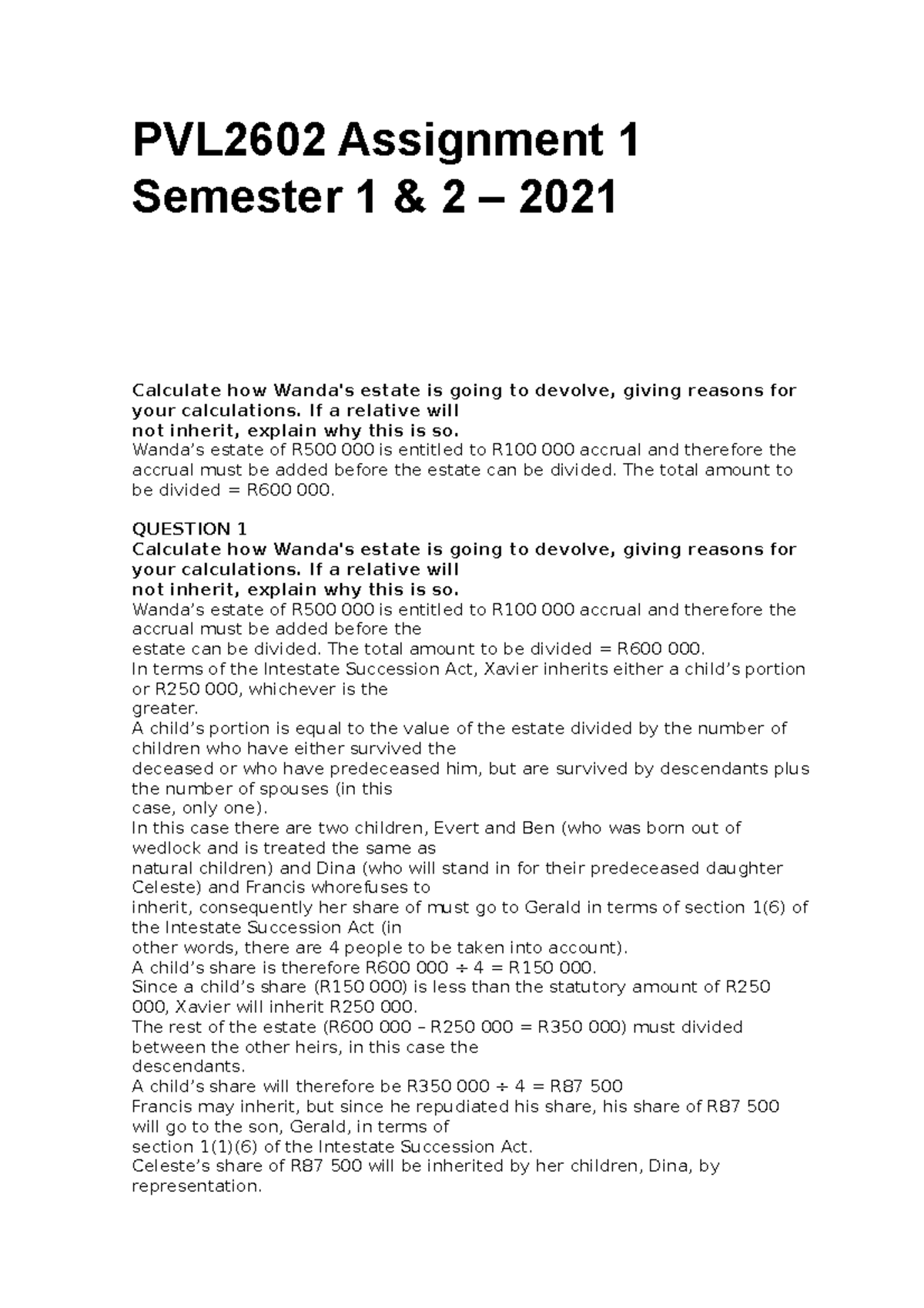 PVL2602 Assignment 1 Semester 1 2020 - PVL2602 Assignment 1 Semester 1 ...