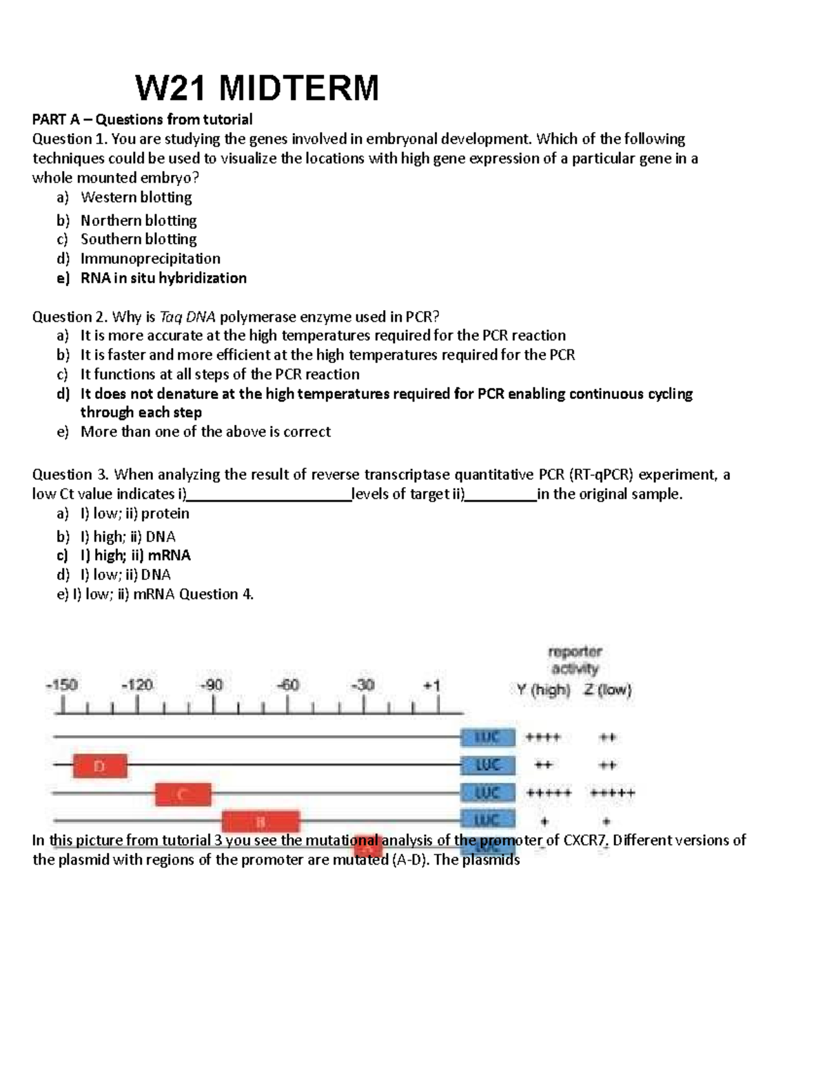 MCB BANK - get resource - W21 MIDTERM PART A – Questions from tutorial Question 1. You are ...