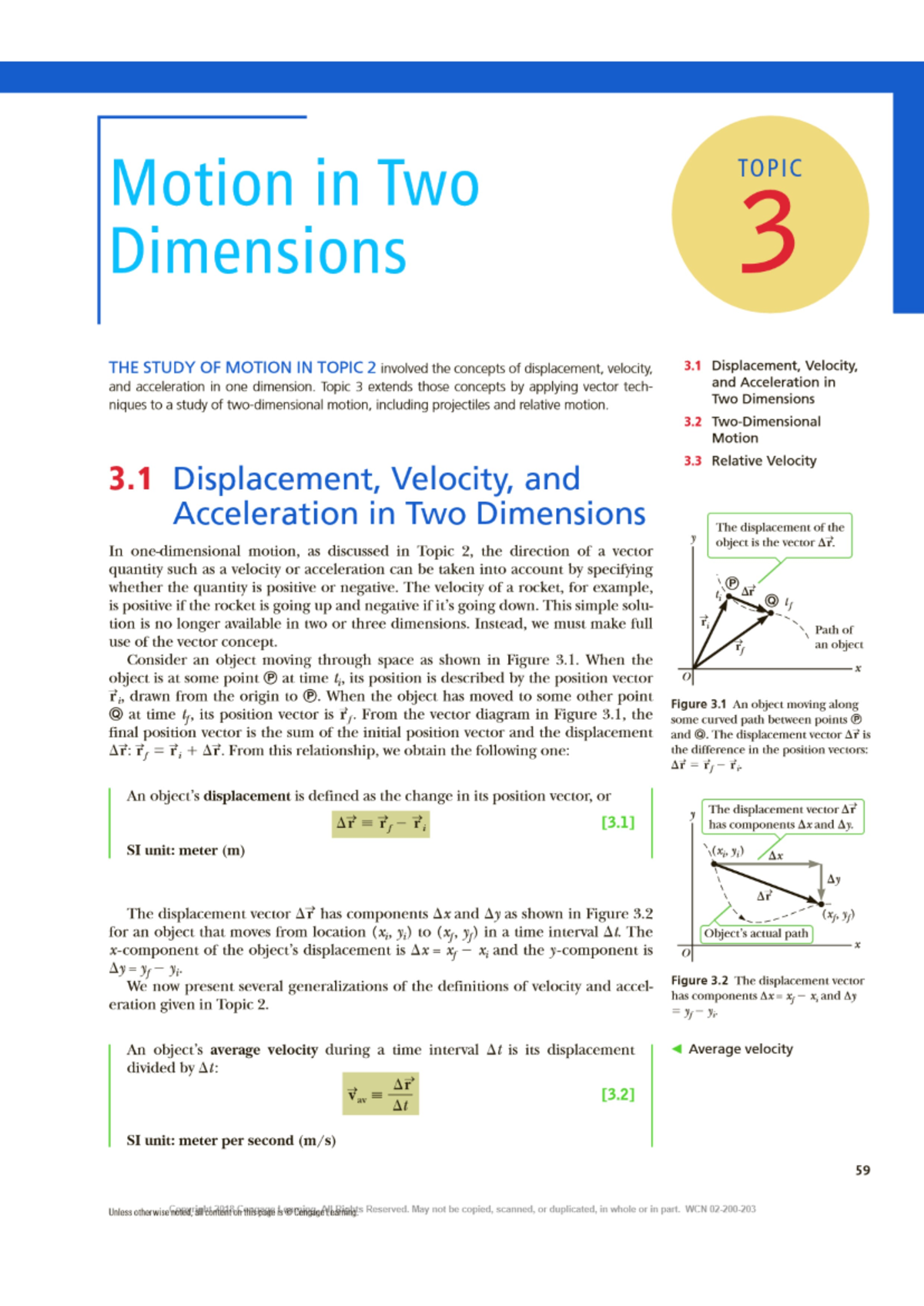 Physics Course Notes 5 - Motion in Two TOPIC Dimensions 3 THE STUDY OF ...
