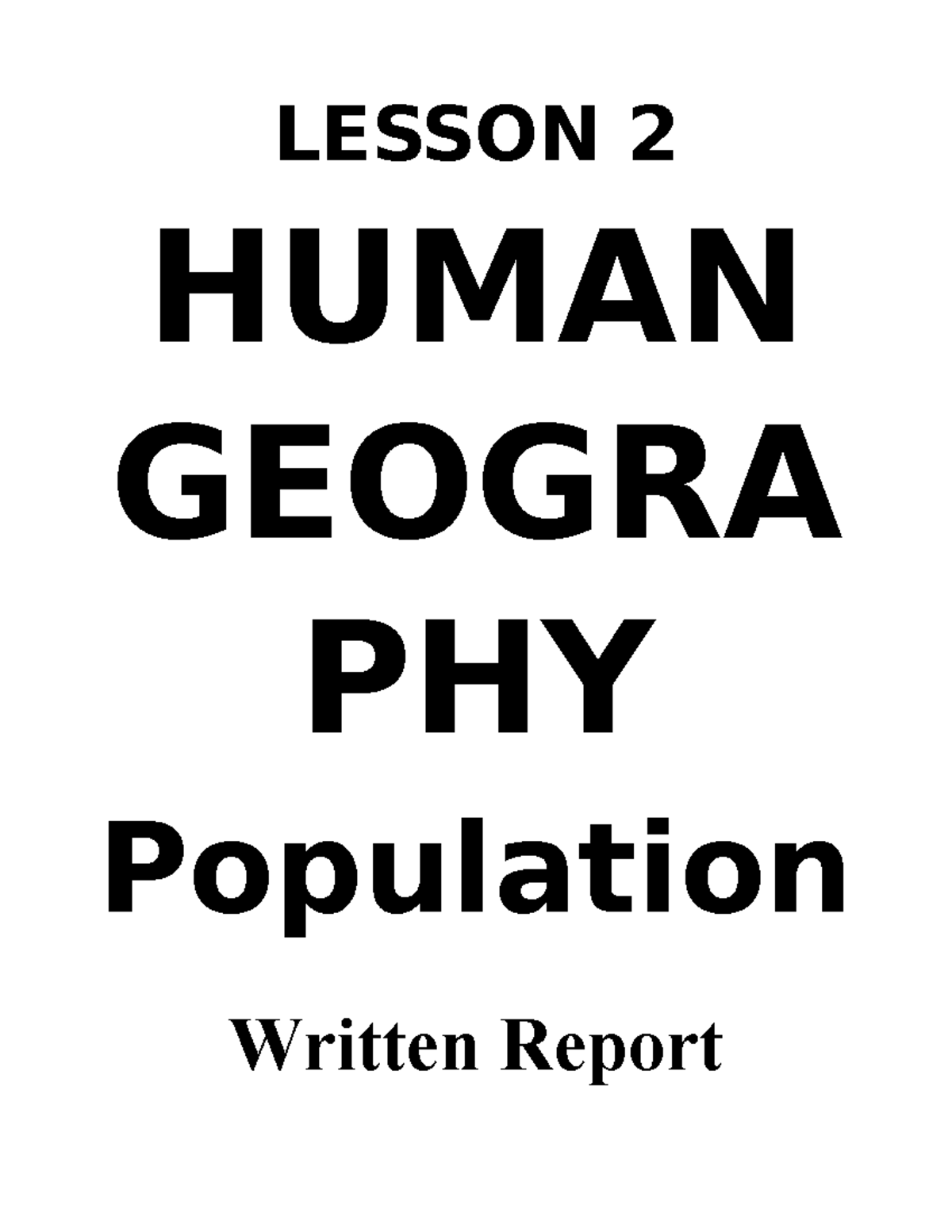 HUman-Geography - This gives an information about human geography ...